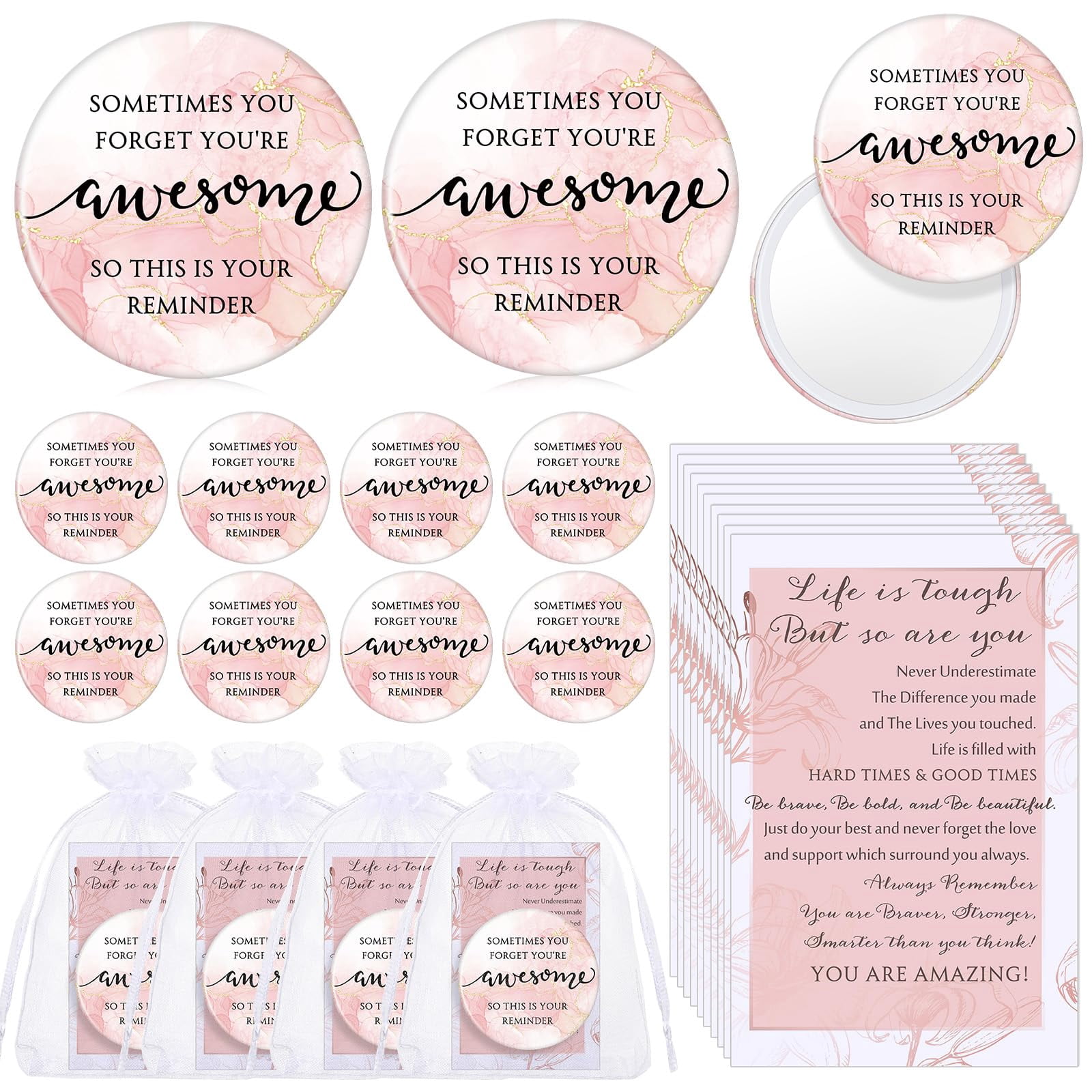Cinnvoice 50 Set Inspirational Compact Mirror for Women Sometimes You ...