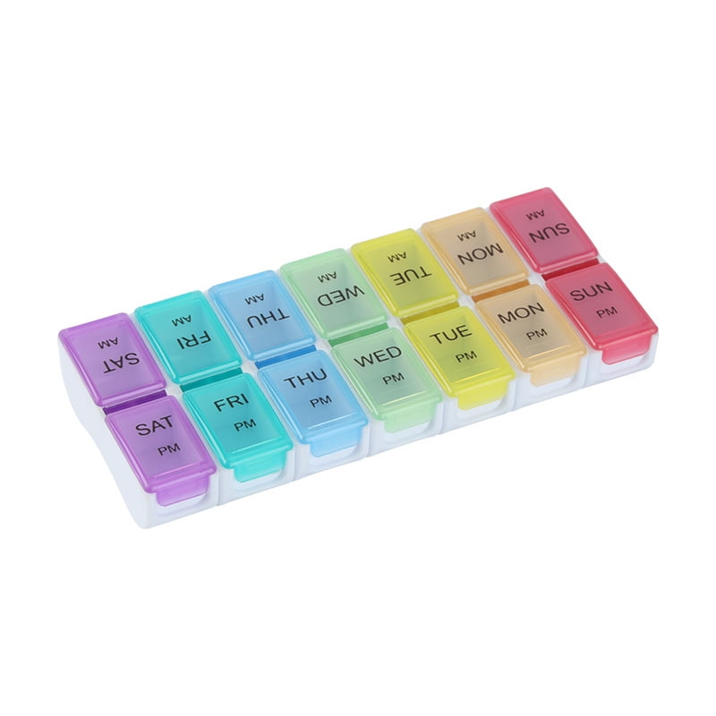 Cinny Portable Mini Pill Box - Travel Medicine Organizer with Multiple ...