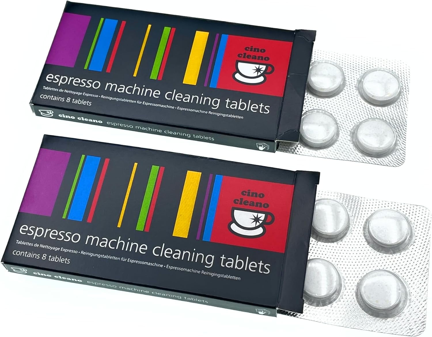 Cino Espresso Machine Cleaner Tablets, 8 Count, Non-Corrosive, Removes ...