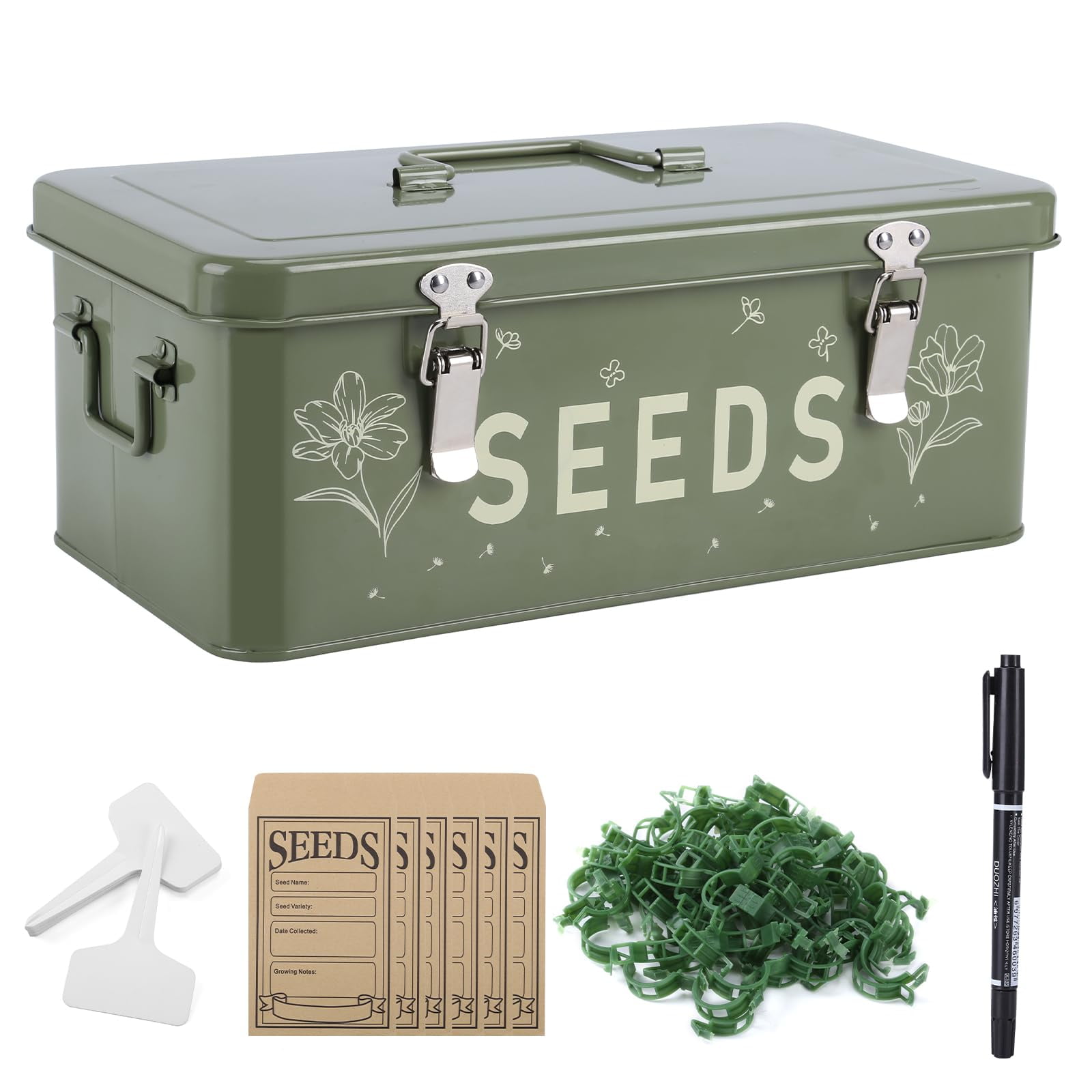 Cinpode Seed Storage AJH3 Organizer, Seed Saving Box with Seed Bin Seed ...