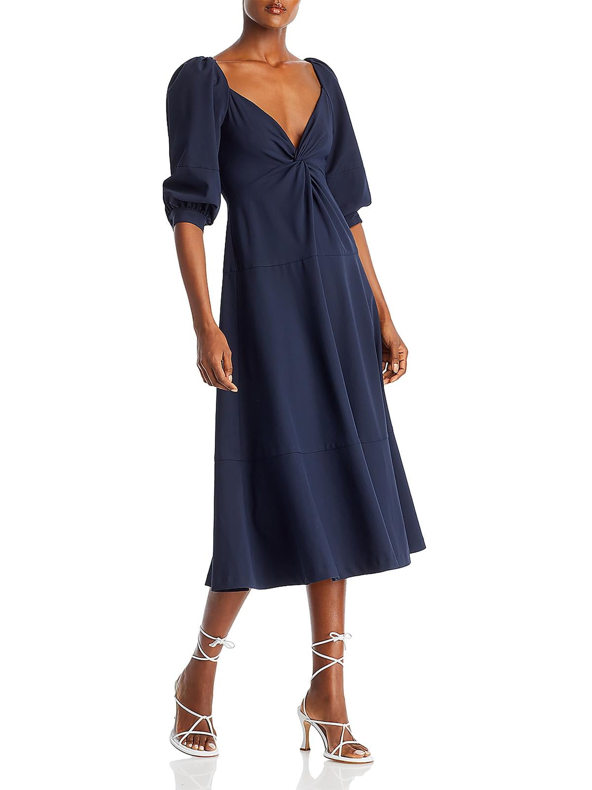 Cinq a Sept Womens Kristine Knot-Front Midi Dress - Walmart.com