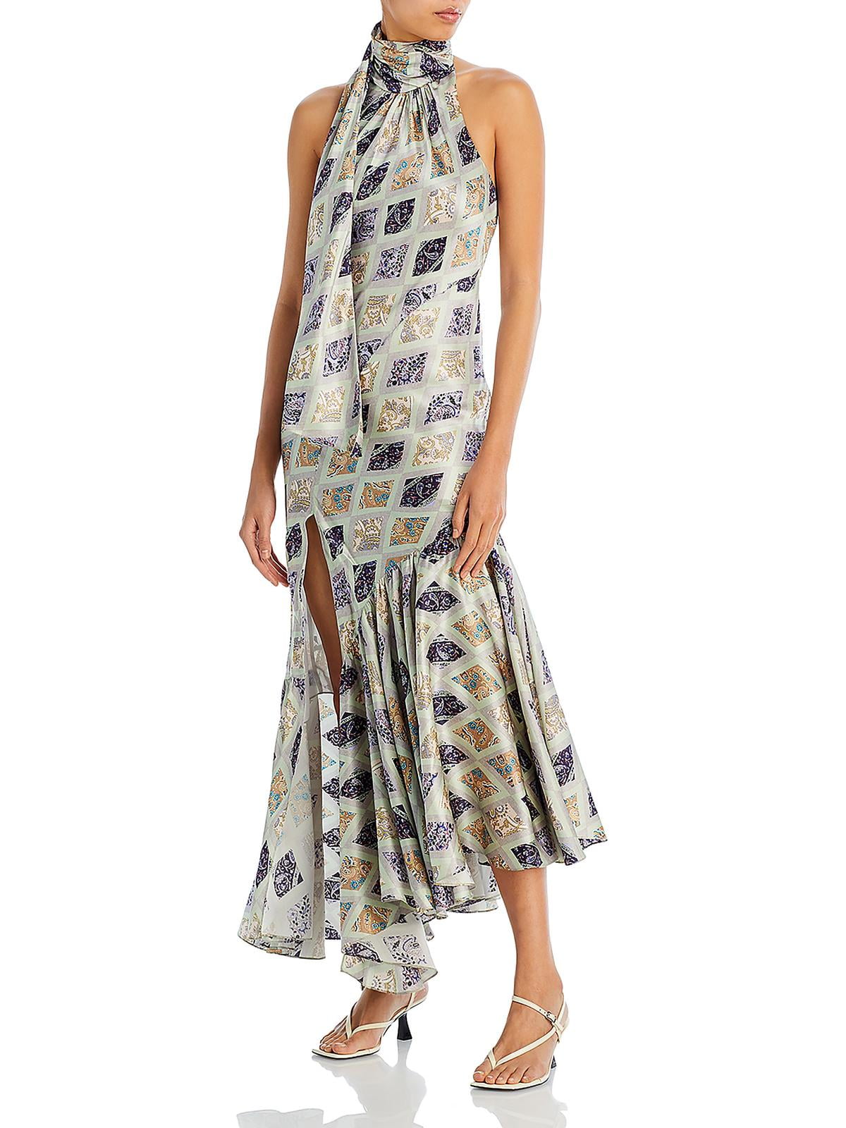 Cinq a Sept Womens Silk High Neck Halter Dress - Walmart.com