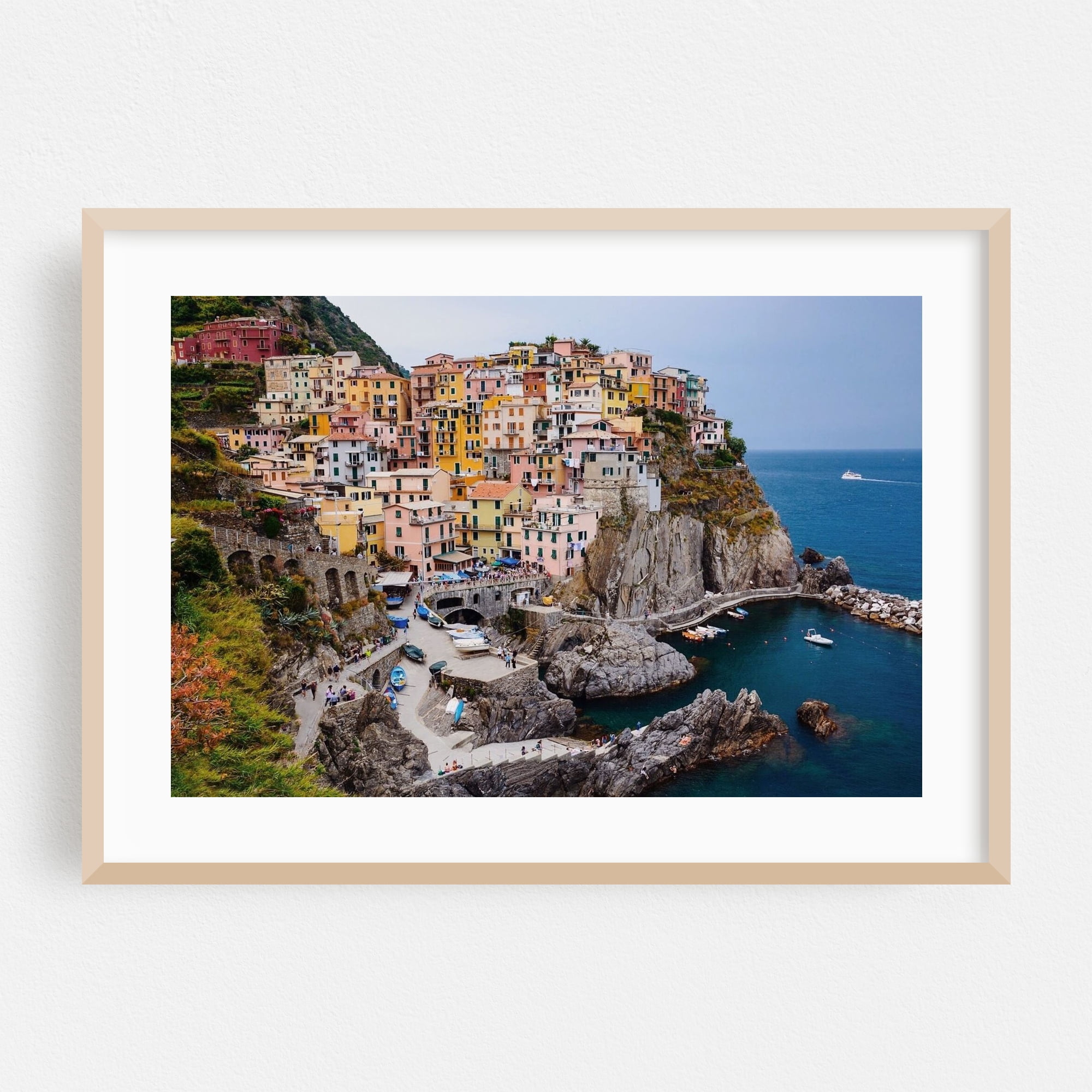 Cinque Terre Fairytale - Liguria Italy Photography Oak Framed Wall Art Print 12 x 18 inches ...
