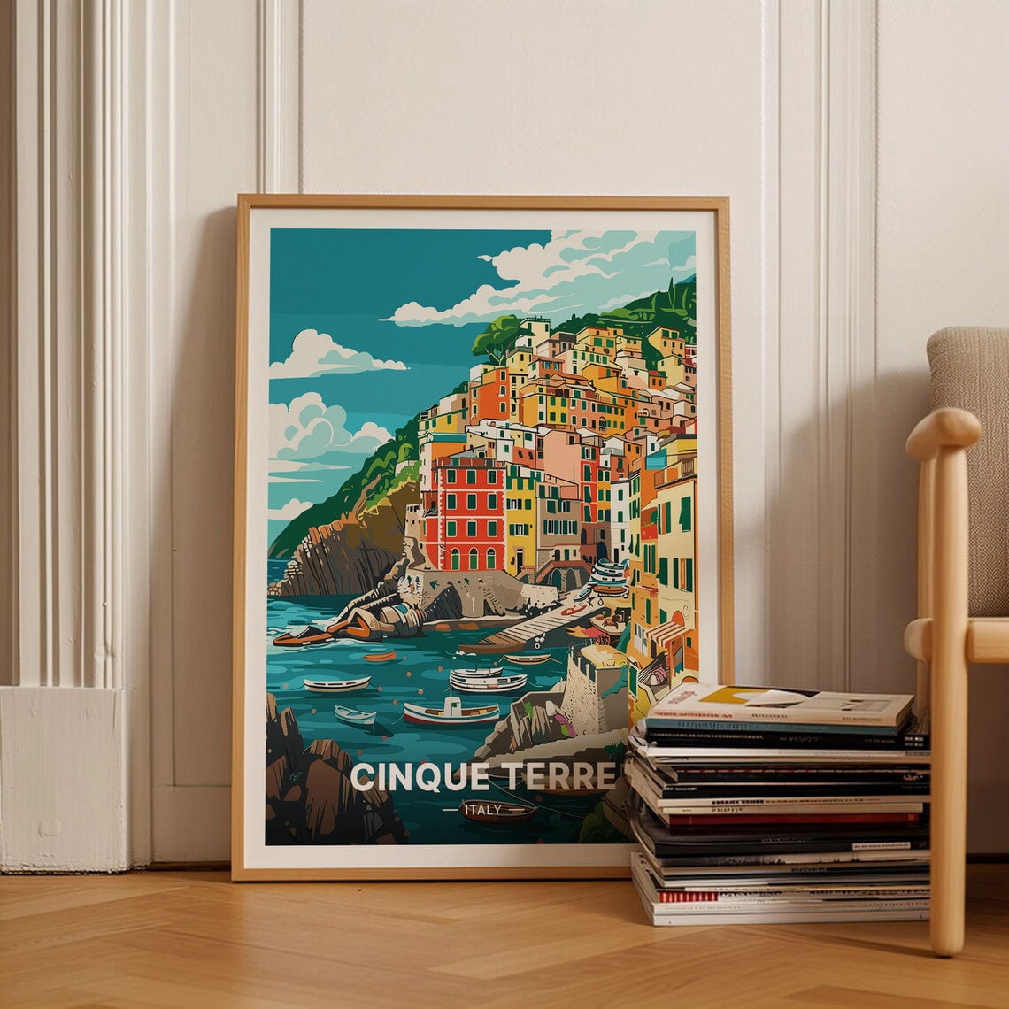 Cinque Terre Italy Poster, Travel Inspired Wall Art, Italian Riviera ...