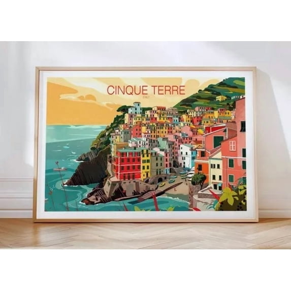 Cinque Terre Travel Poster Italy Travel Wall Art Cinque Terre Italy ...
