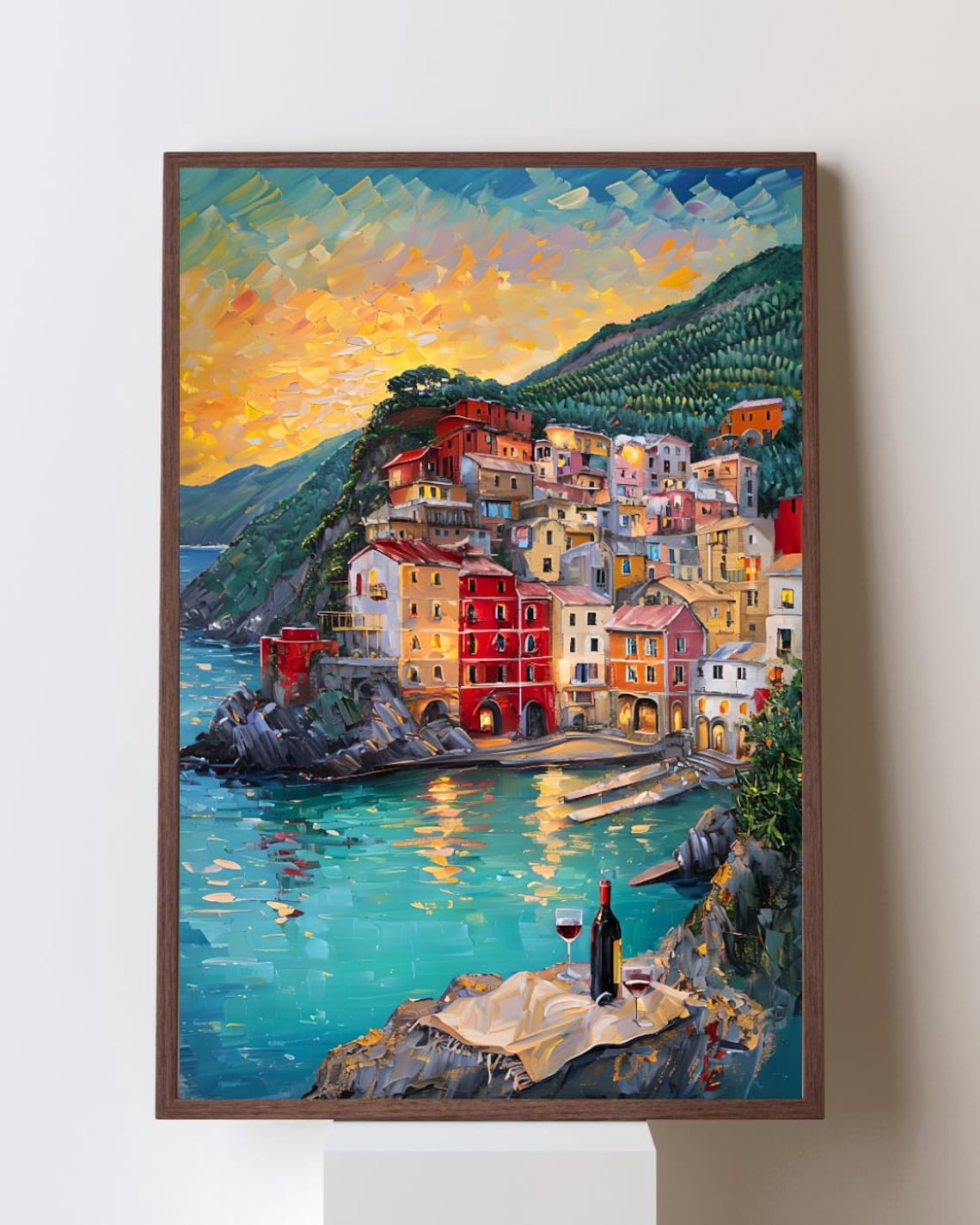 Cinque Terre Wall Art Poster – Riomaggiore Italy Coastal Village ...