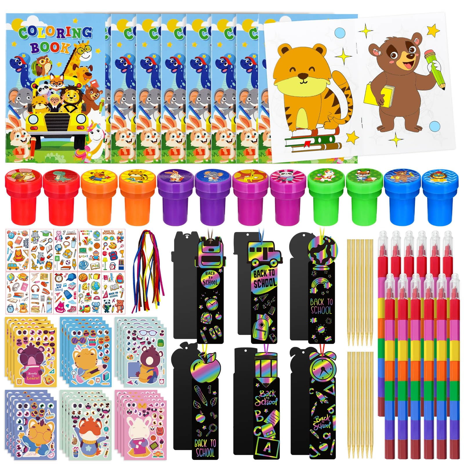 Cinrobiye 72 Pcs Back To School Coloring Book Bulk,First Day of School ...
