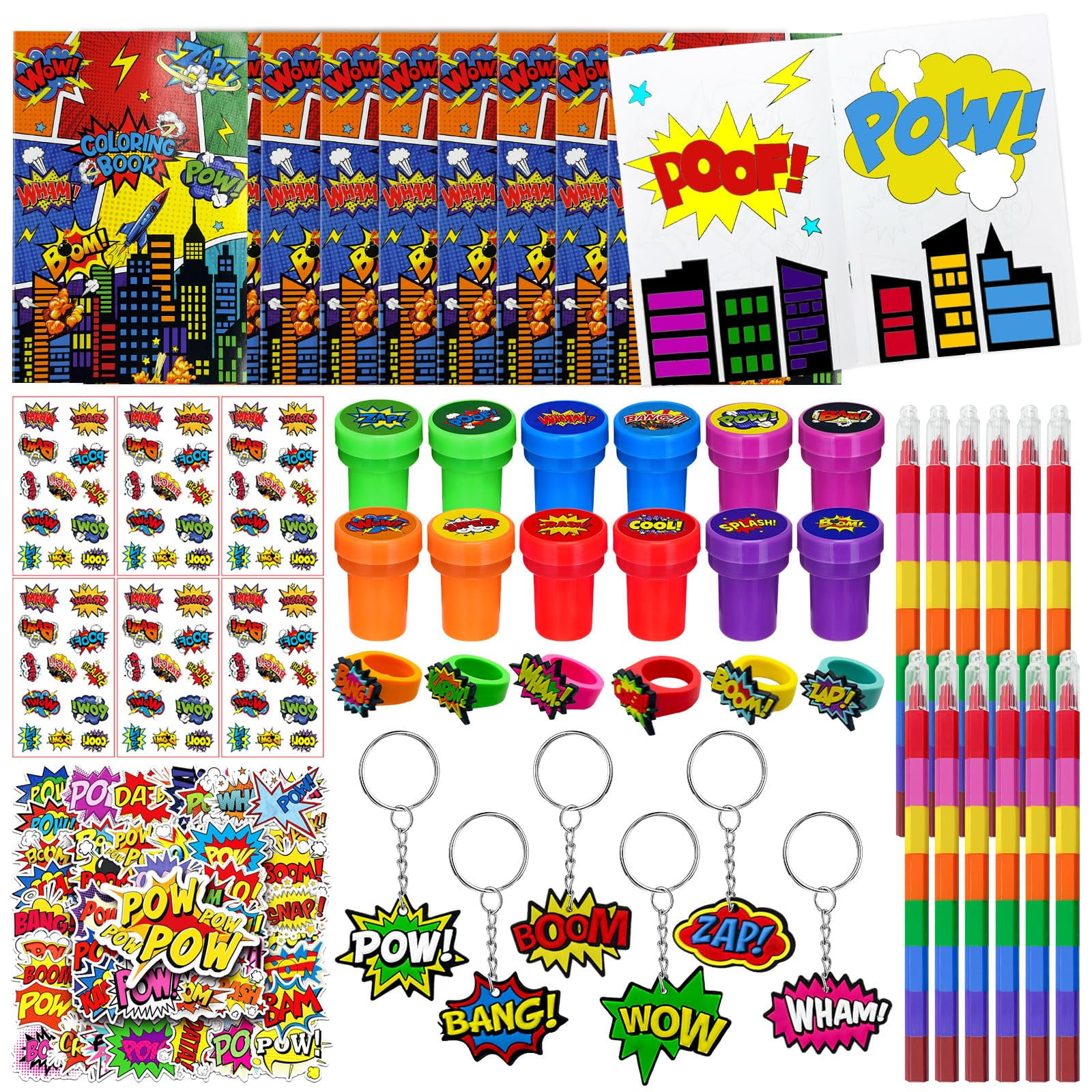 Cinrobiye 72 Pcs Hero Party Favors, Hero Coloring Books, Stickers ...