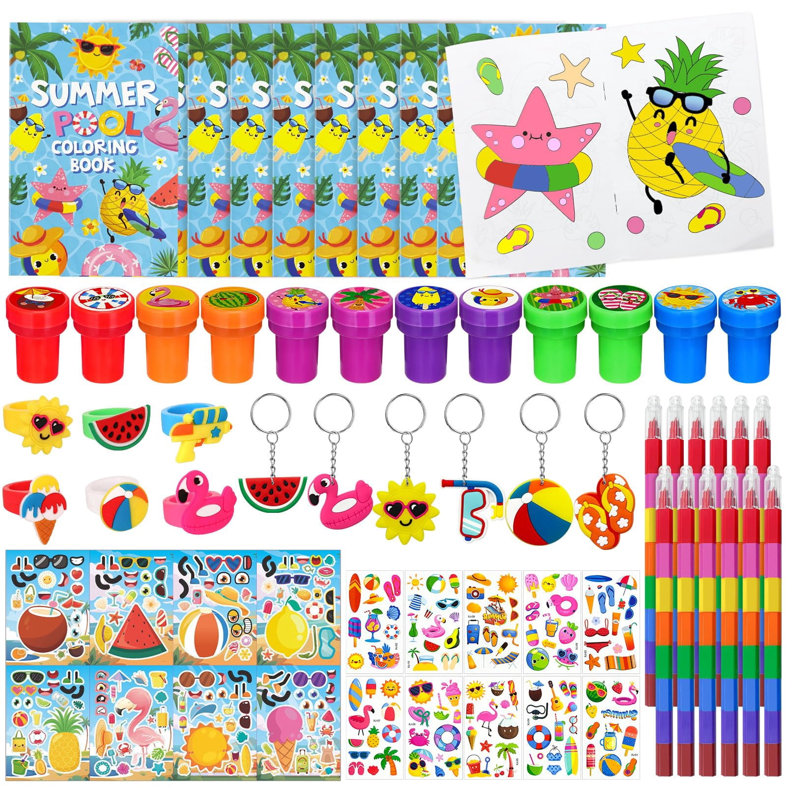 Cinrobiye 72 PcsITSC Summer Beach Party Favors, Pool Party Books with ...