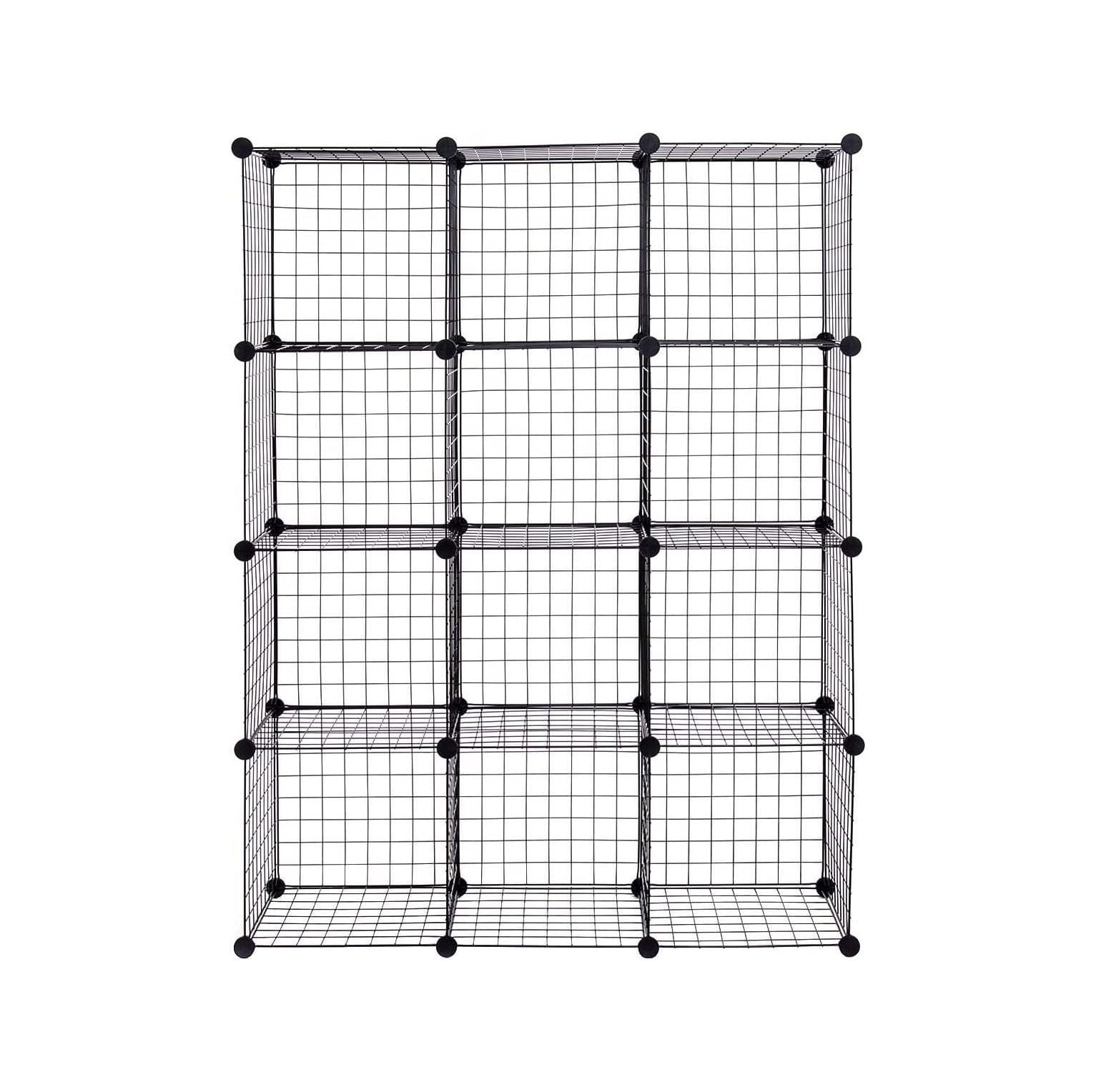 CintBllTer 12-Cube Metal Wire Storage Cubes, Free Standing Modular ...