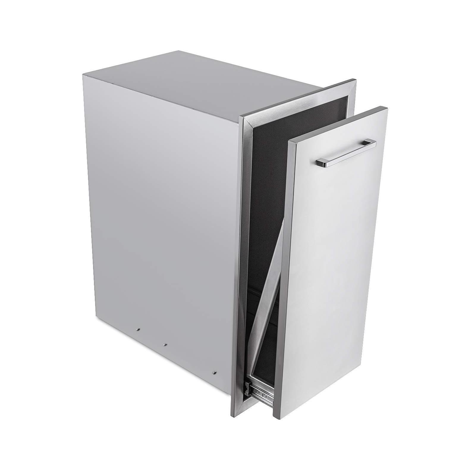 CintBllTer 14" Single Pull-Out Trash Drawer Stainless Steel Outdoor ...