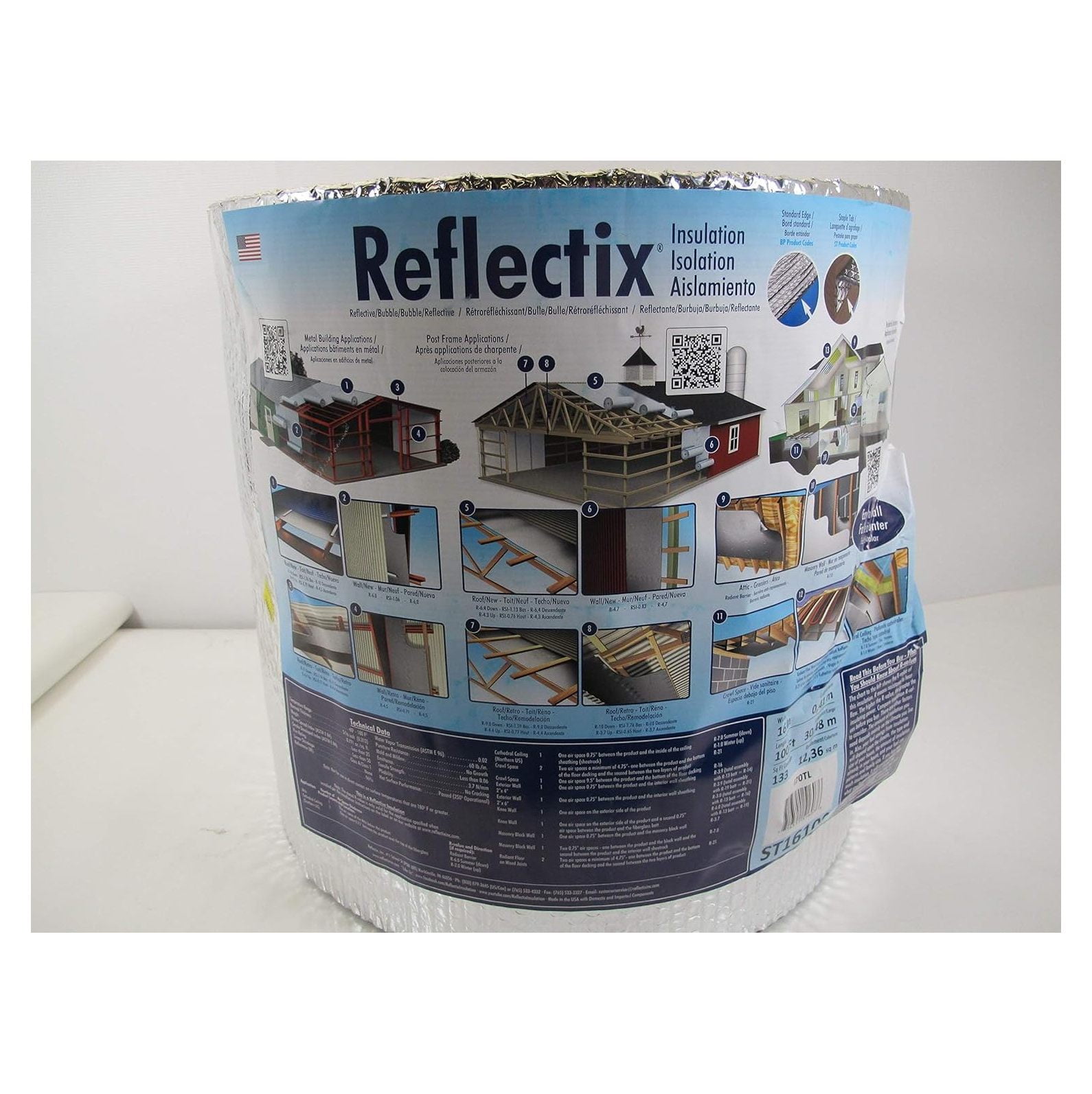 Cintbllter 16 in x 100 ft Double Reflective Insulation, Staple Tab ...