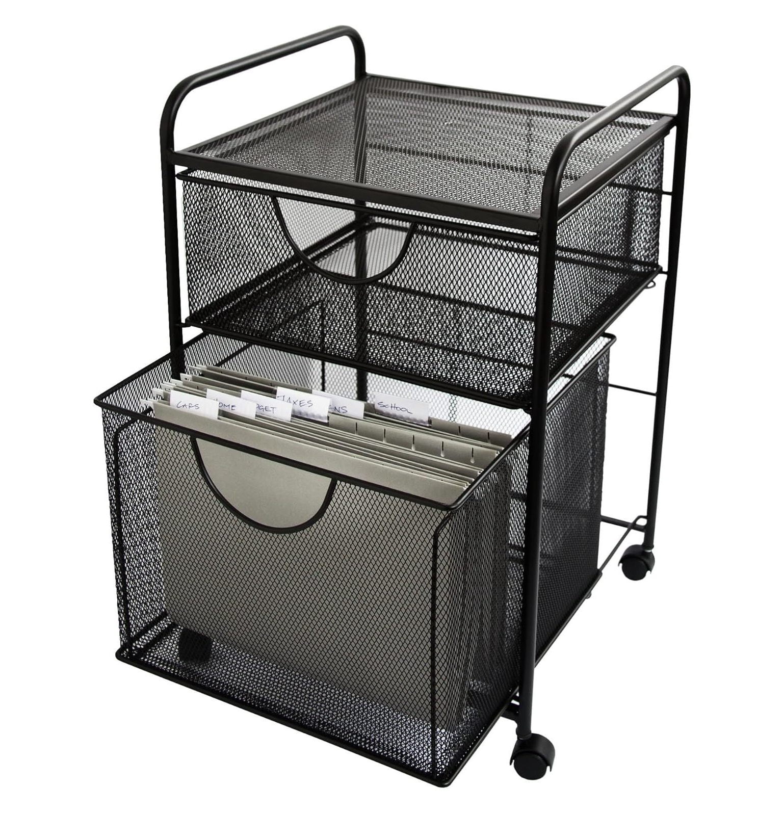 CintBllTer 2 Drawer File Cart, Black - Walmart.com