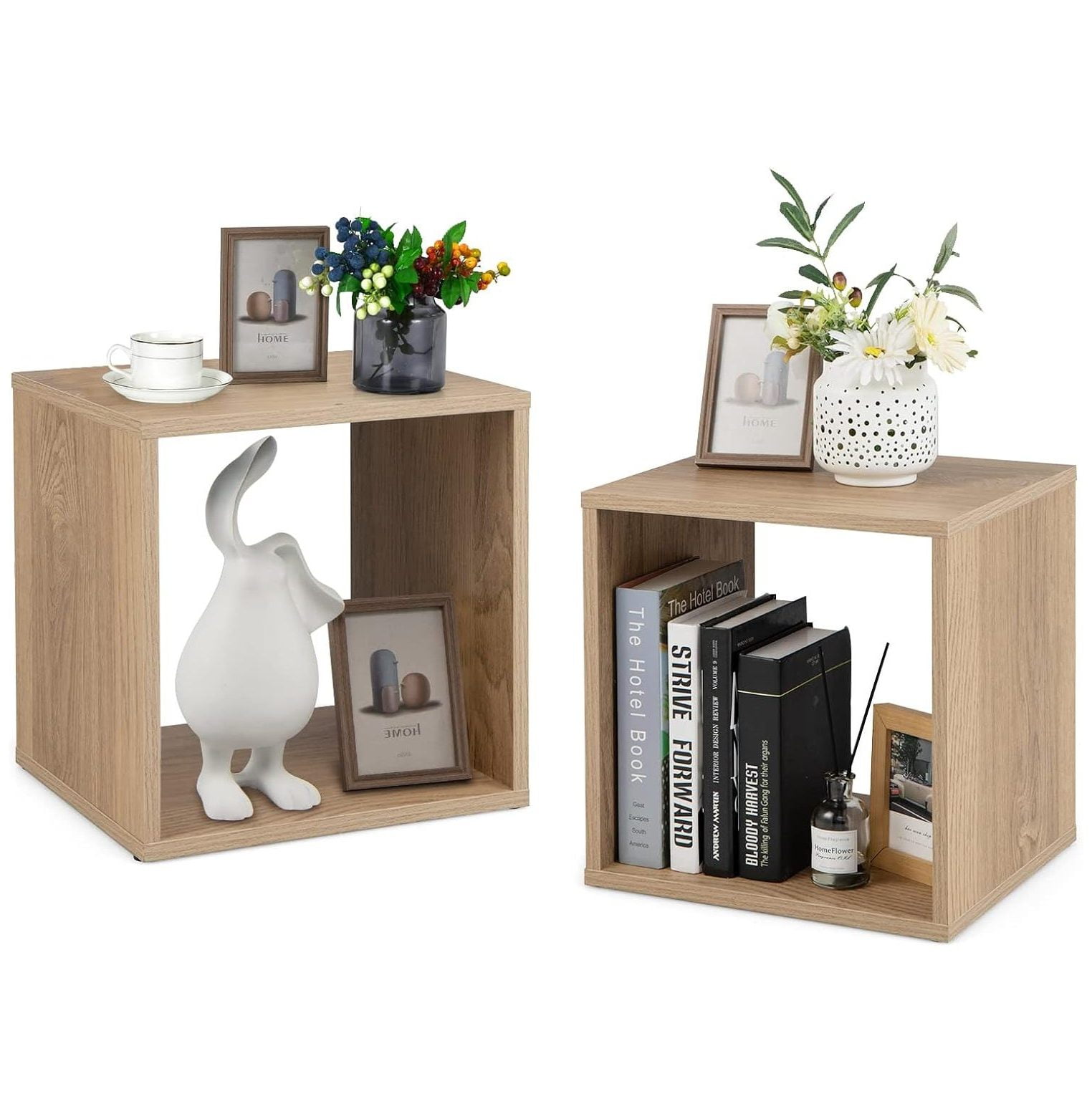 Cintbllter 2 Stackable Bookshelf Cubes Cubical Storage Organizer With