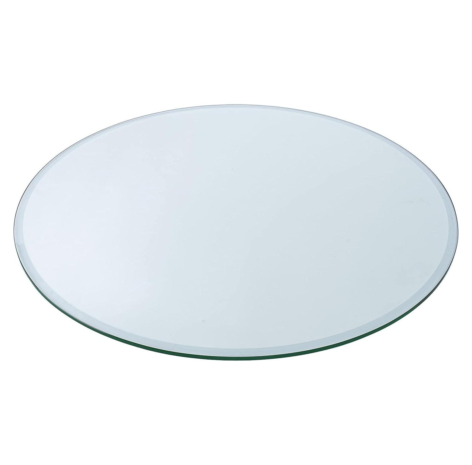 CintBllTer 20" Round 1/4" Thick Tempered Clear Glass Table Top with ...