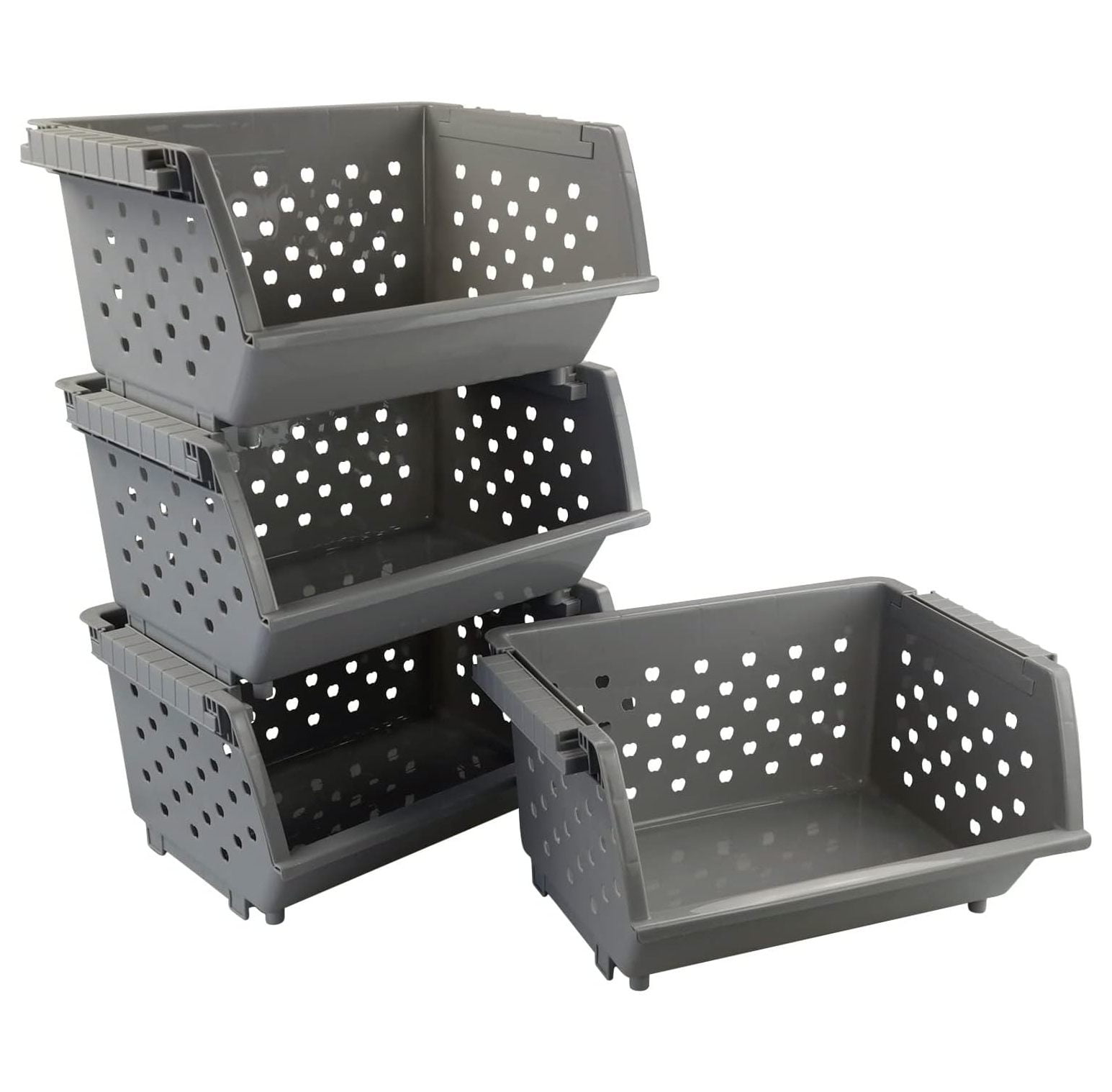 CintBllTer 4 Pack Stackable Detachable Storage Baskets, Stacking Bins ...