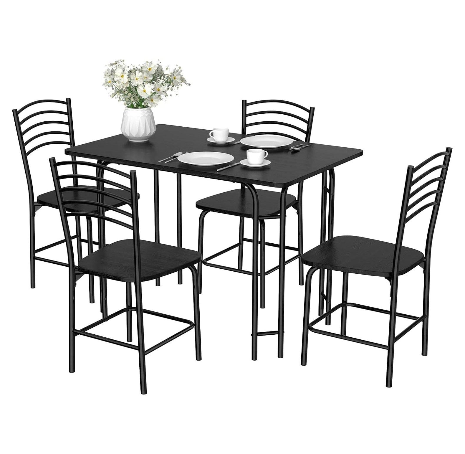 CintBllTer 5 Piece Kitchen Dining Table Set, Mordern Table & Chairs Set ...