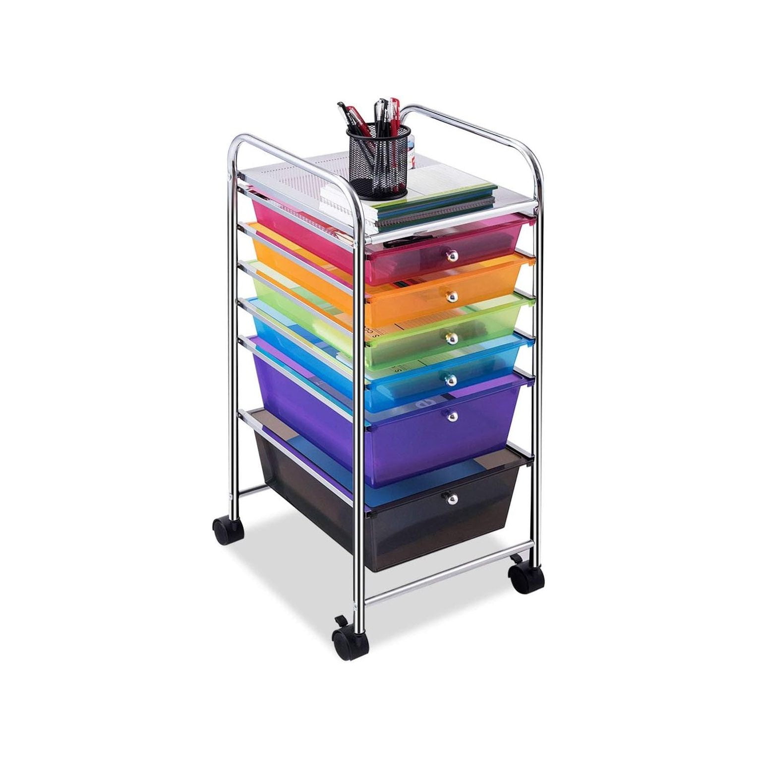 CintBllTer 6-Drawer Organizer Cart Tools Office School Paper Organizer ...