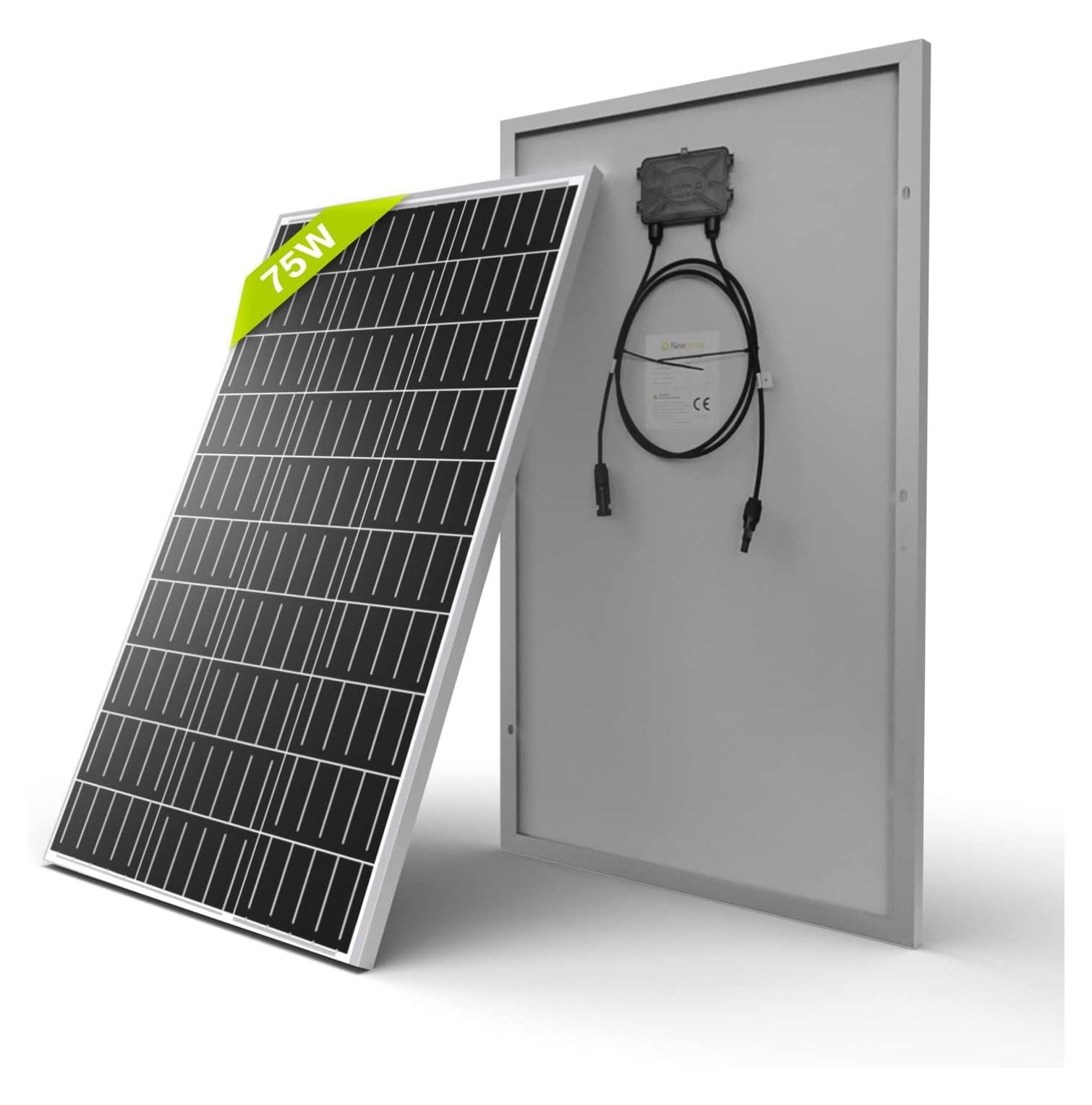 CintBllTer 75W(Watt) Solar Panel Monocrystalline12V High Efficiency PV ...