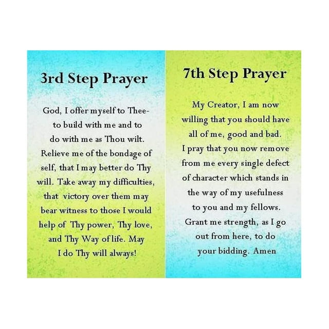 CintBllTer AA - 3rd & 7th Step Prayers Double-sided Wallet Cards (10 ...
