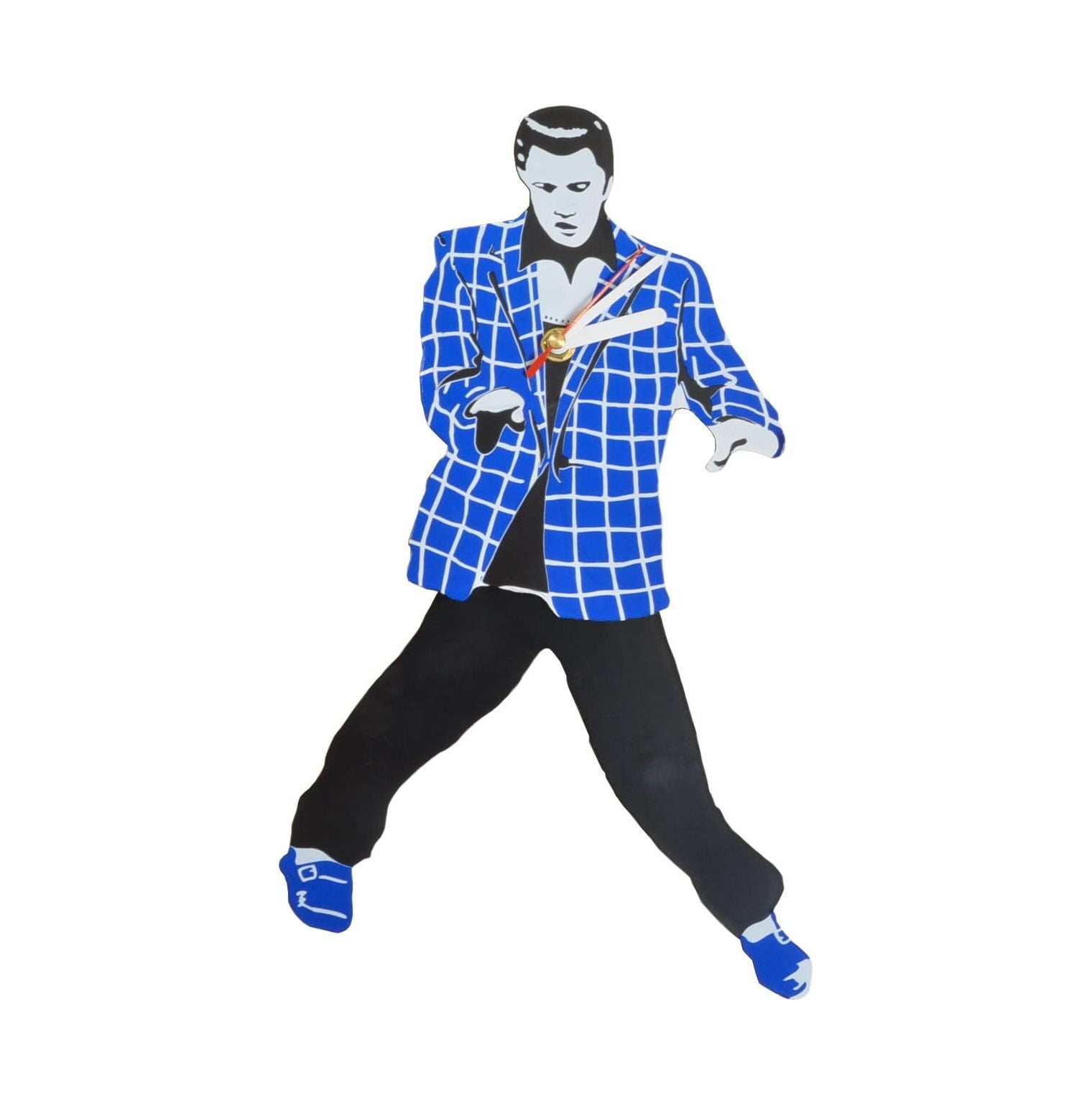 CintBllTer Blue with White Stripe Suit Clock Swinging Legs & Hips ...