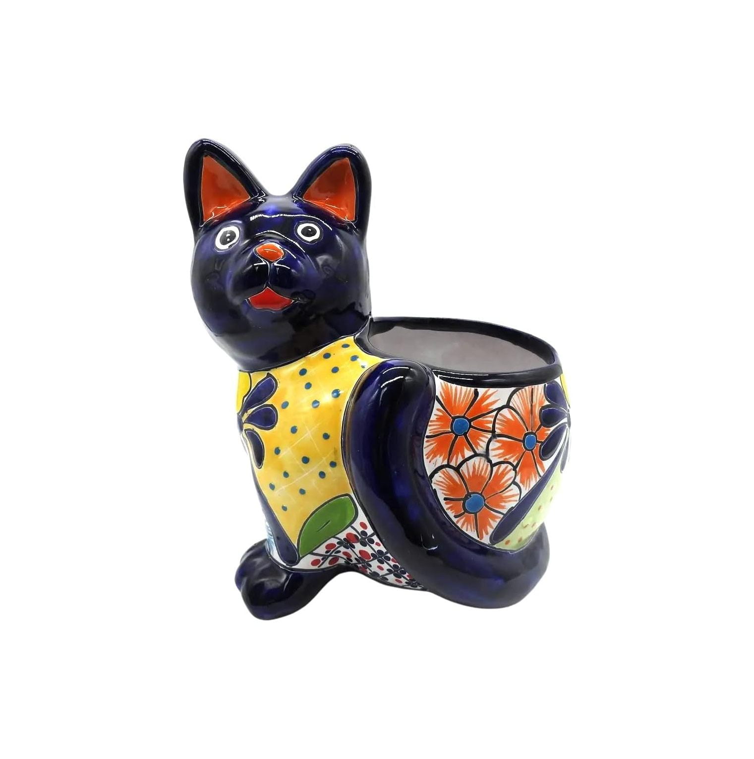 CintBllTer Callie Cat Planter Hand Painted Cat Indoor Outdoor Multi ...