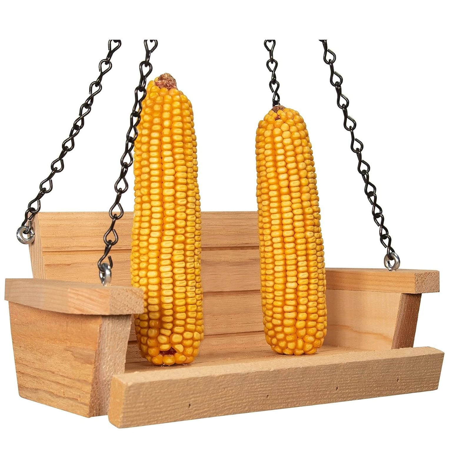 CintBllTer Cedar Squirrel Swing Corn Cob Feeder - Holds 2 Ears of Corn ...