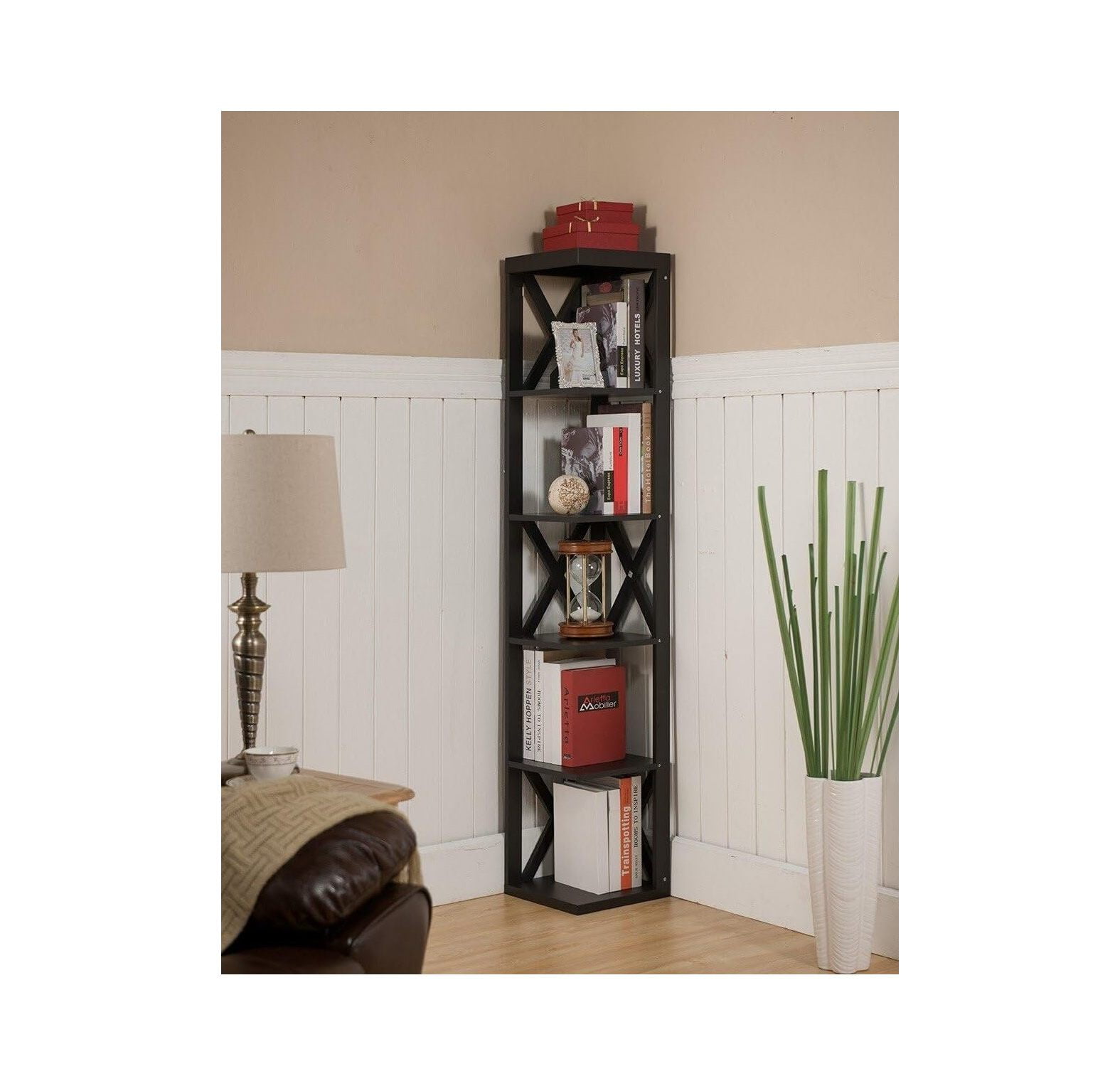 CintBllTer - Corner Unit 5 Tier Bookshelf/Bookcase Display Stand ...