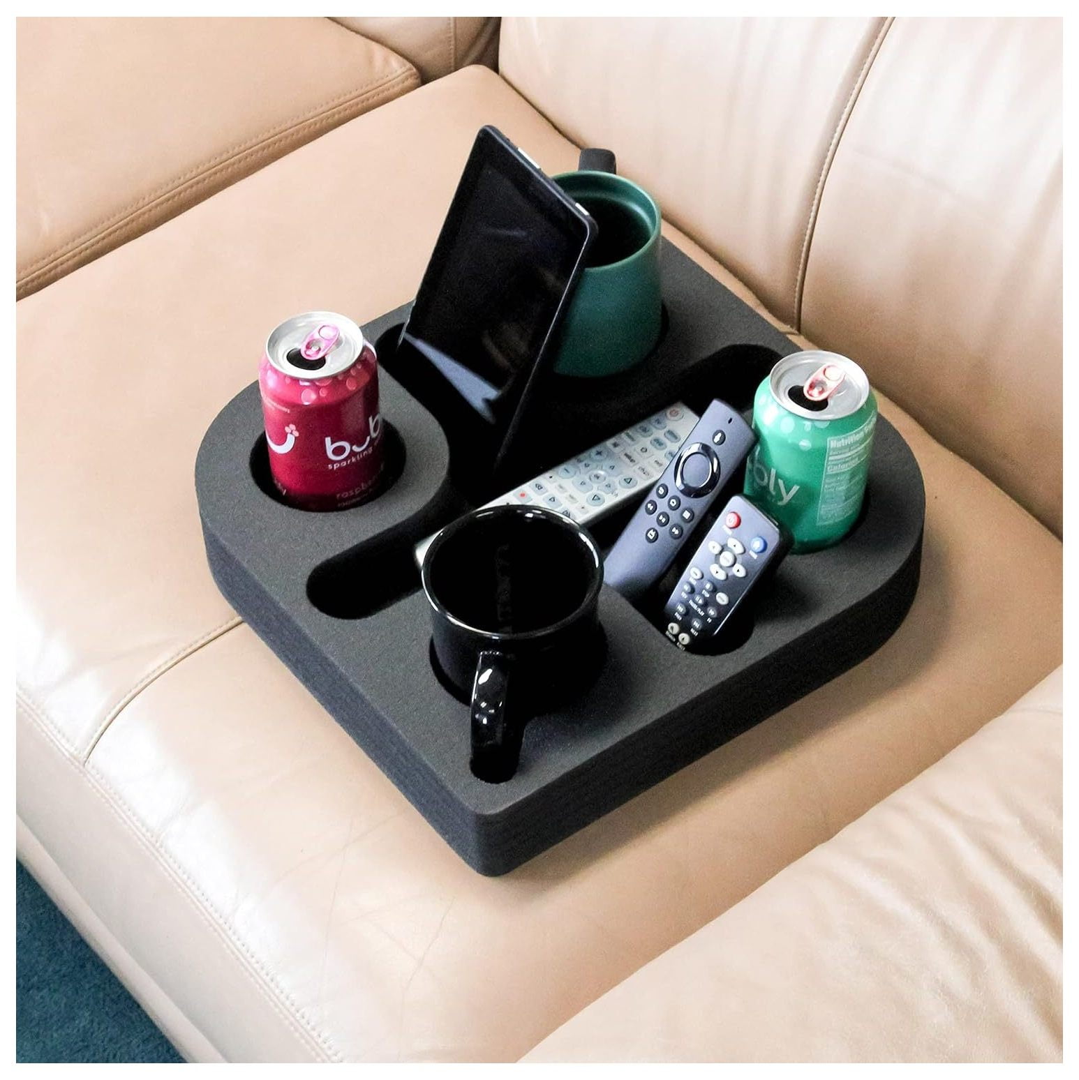 CintBllTer Couch Drink Holder Durable Black Foam Stylish Refreshment ...