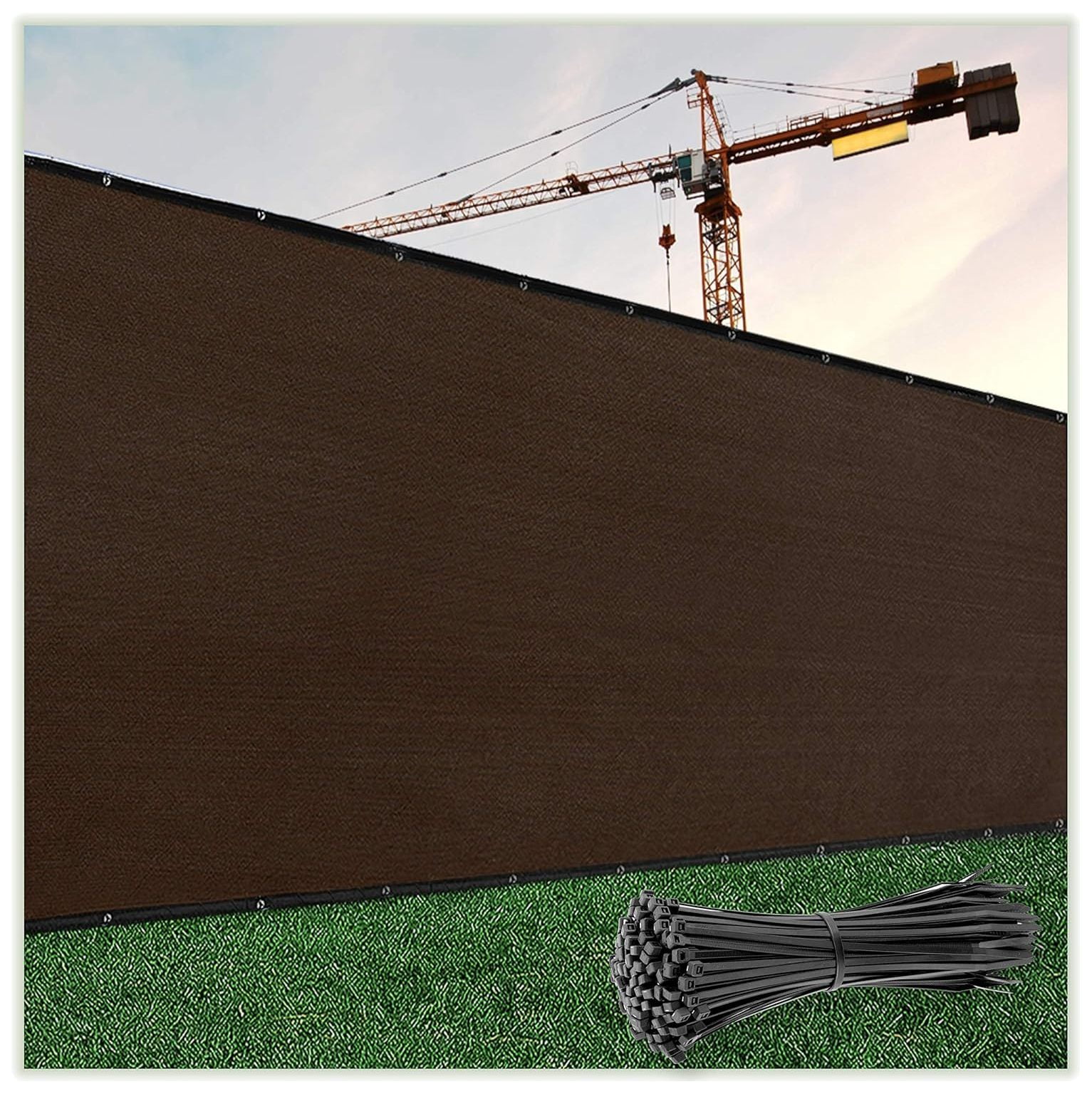 CintBllTer Customized Size Fence Screen Privacy Screen Brown 5' x 71 ...