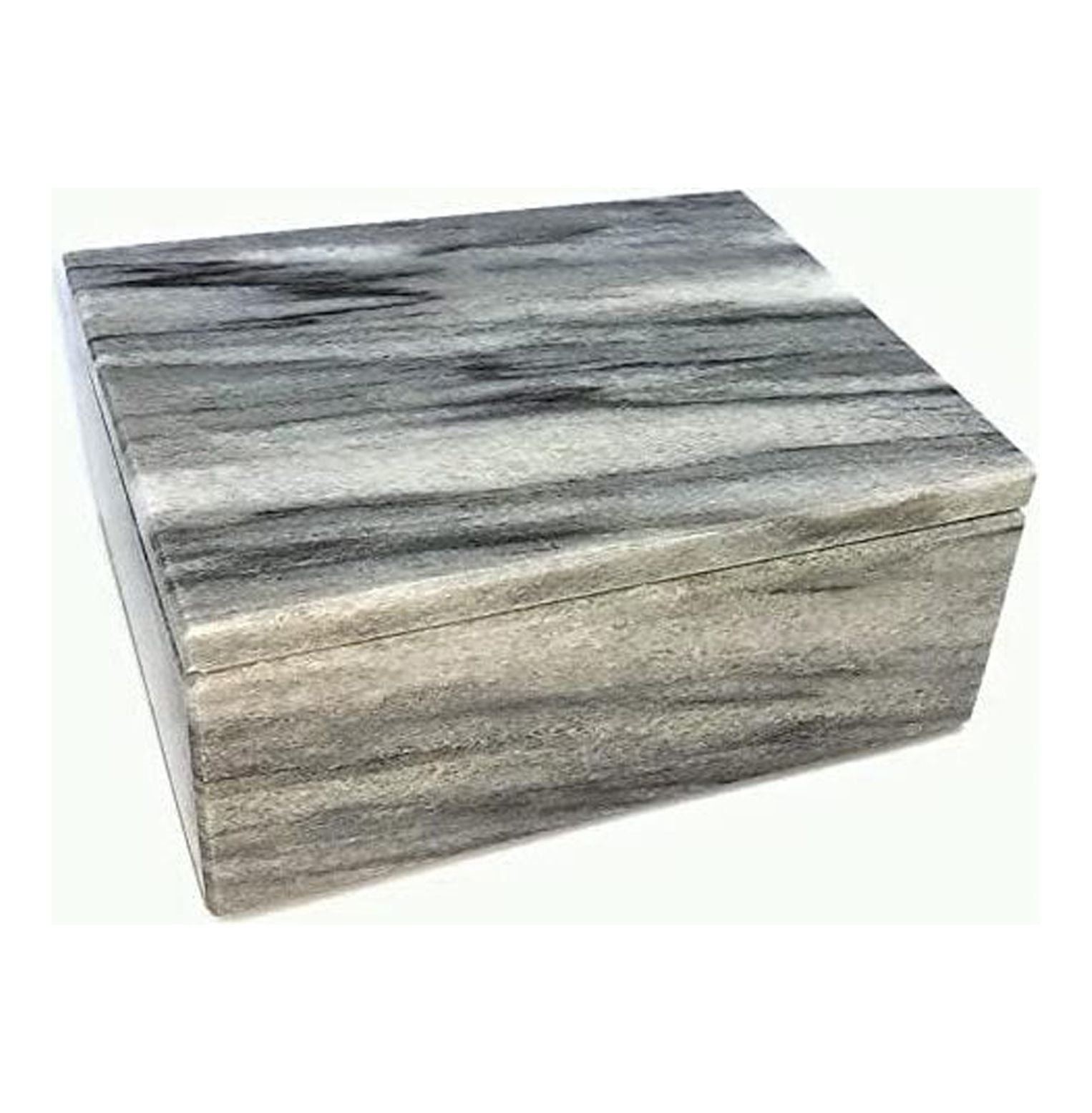 CintBllTer Genuine Grey Marble Box, Gray Stone Box with Lid ...