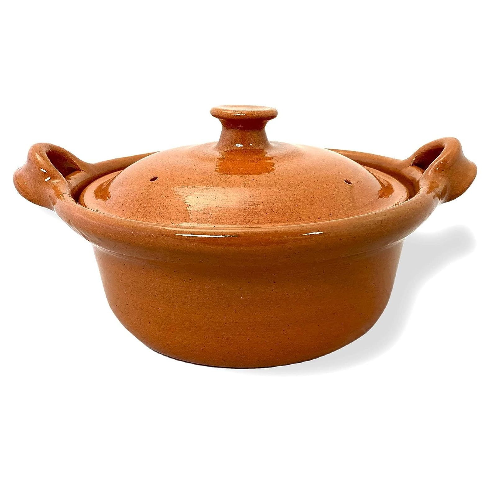 CintBllTer, Mexican Clay Lidded Cazuela Pot, Small, Terracotta, 1.25 ...