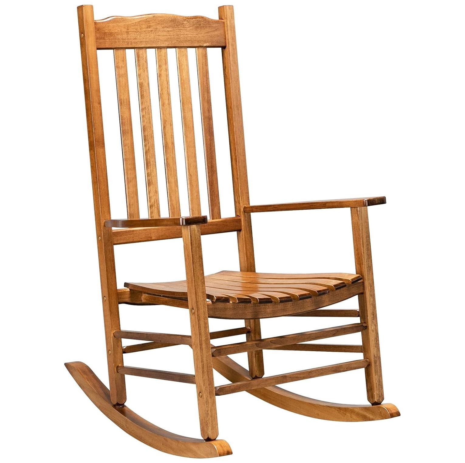 CintBllTer Outdoor Rocking Chair, Solid Wood High Back Rocker, All ...