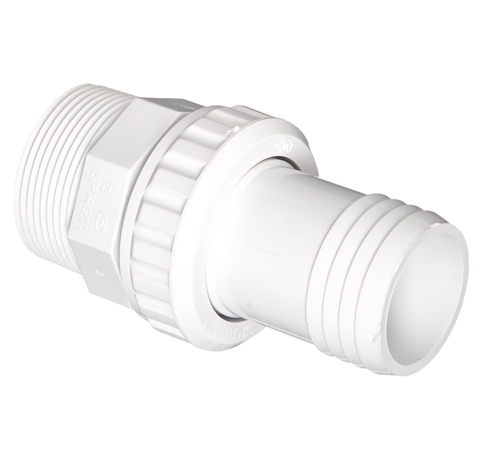 CintBllTer SP1493 1-1/2-Inch MIP White Quick Disconnect Econo Union with 1-1/2-Inch Hose Barb ...