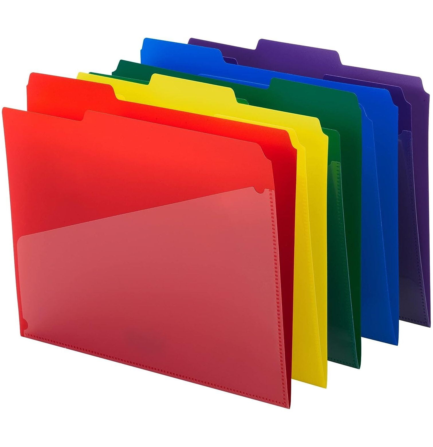 CintBllTer Slash Pocket File Folders, 1/3-Cut Tab, Letter Size ...