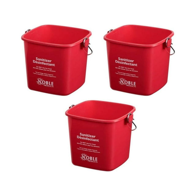 CintBllTer Small Red Bucket - 3 Quart Cleaning Pail - Set of 3 Square ...