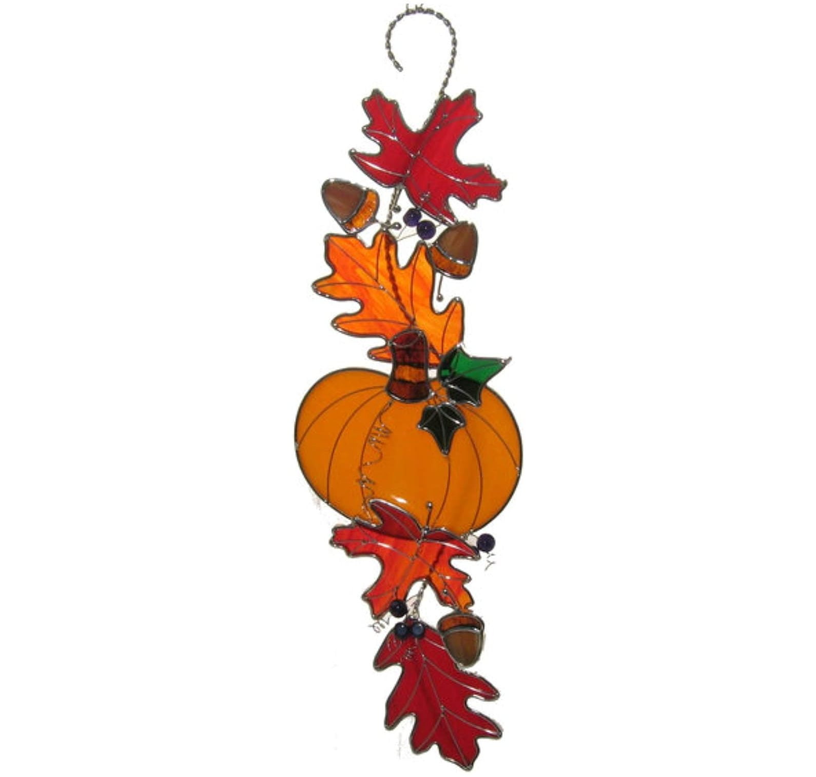CintBllTer Stain Glass Pumpkin Scroll - Silver Finish - - Walmart.com