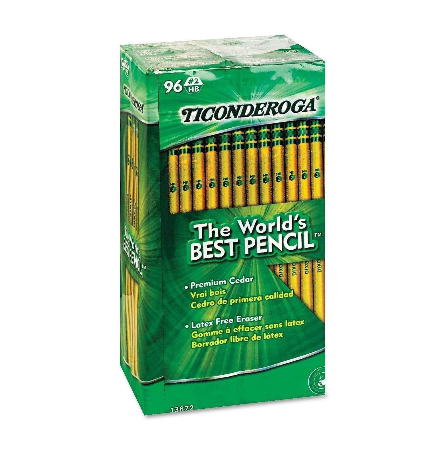 CintBllTer Ticonderoga Woodcase Pencil, HB #2, Yellow Barrel, 96/Pack ...