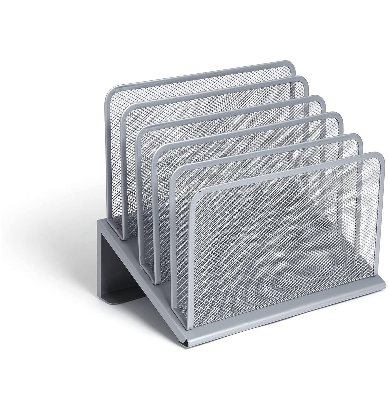 Cintbllter Tr57555 Cc 5 Compartment Wire Mesh File Organizer Silver