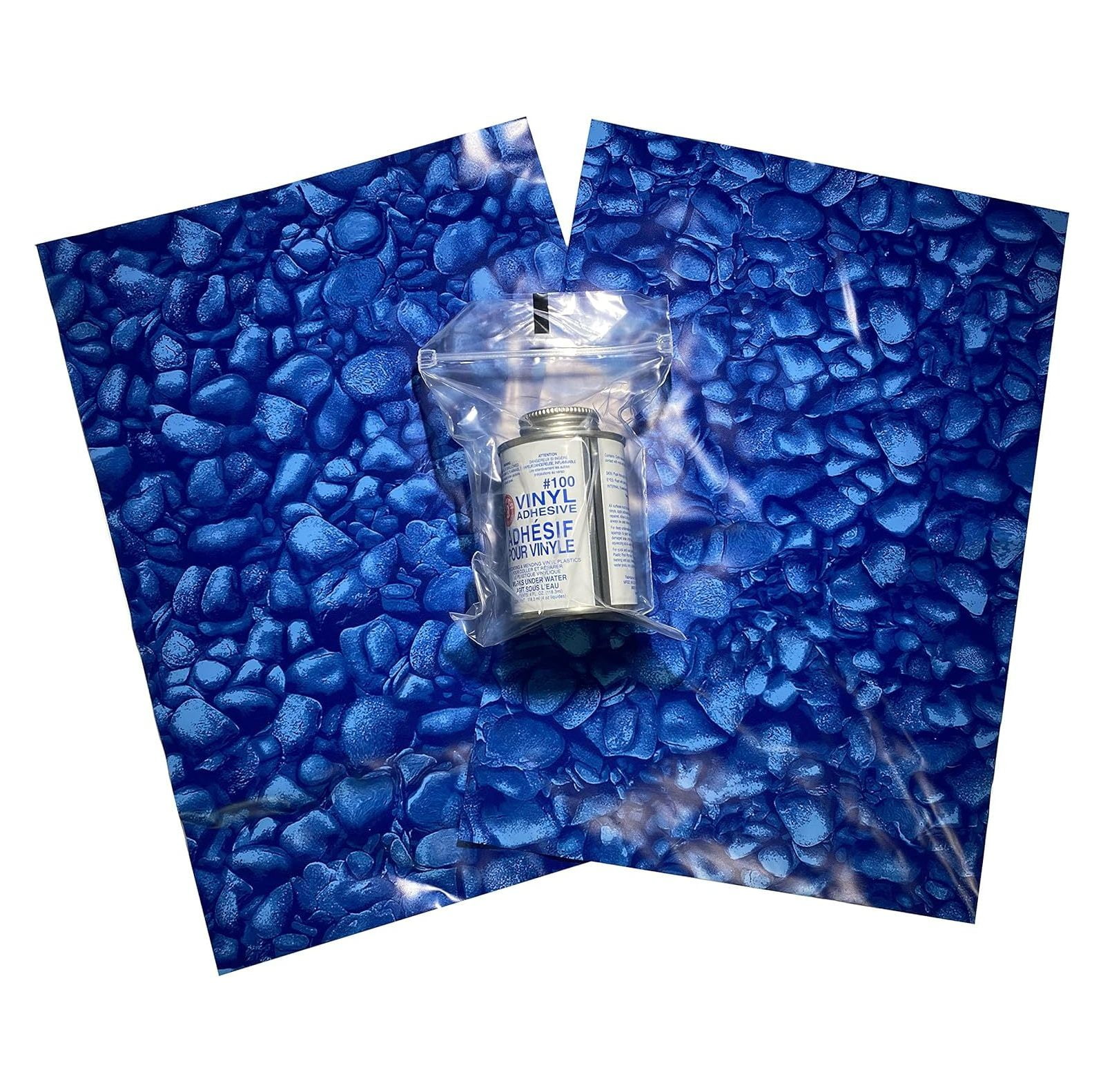 CintBllTer Vinyl Liner Repair Kit 2 Patches 1 ft x 8" River Rock Design ...