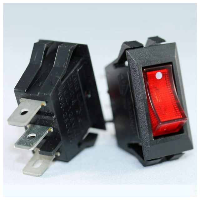 CintBllTer ZE-215 Illuminated Red Rocker Switch 120 volts 15 amps for ...