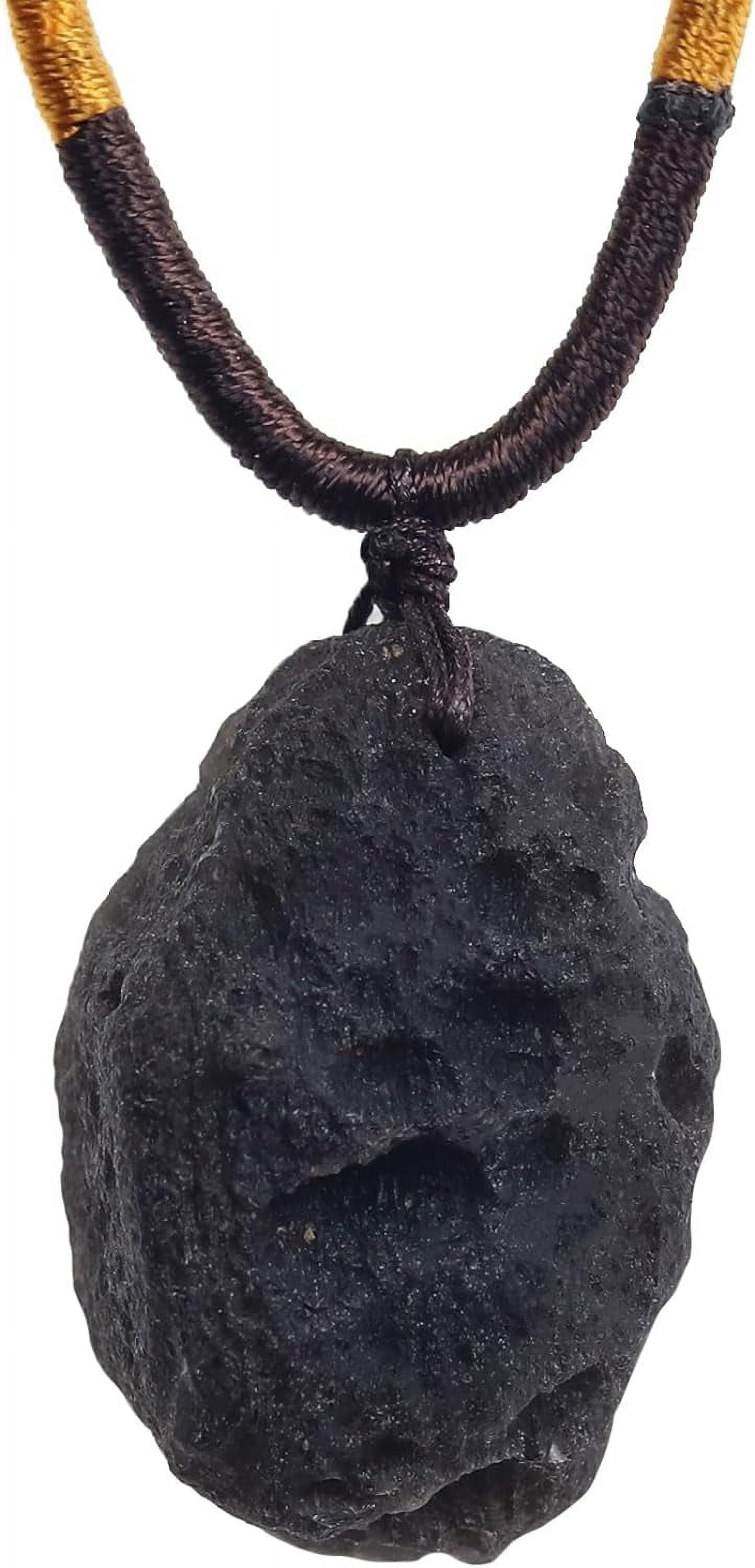 Cintamani Saffordite Stone Necklace,Real Obsidian Tektites Raw Crystals ...