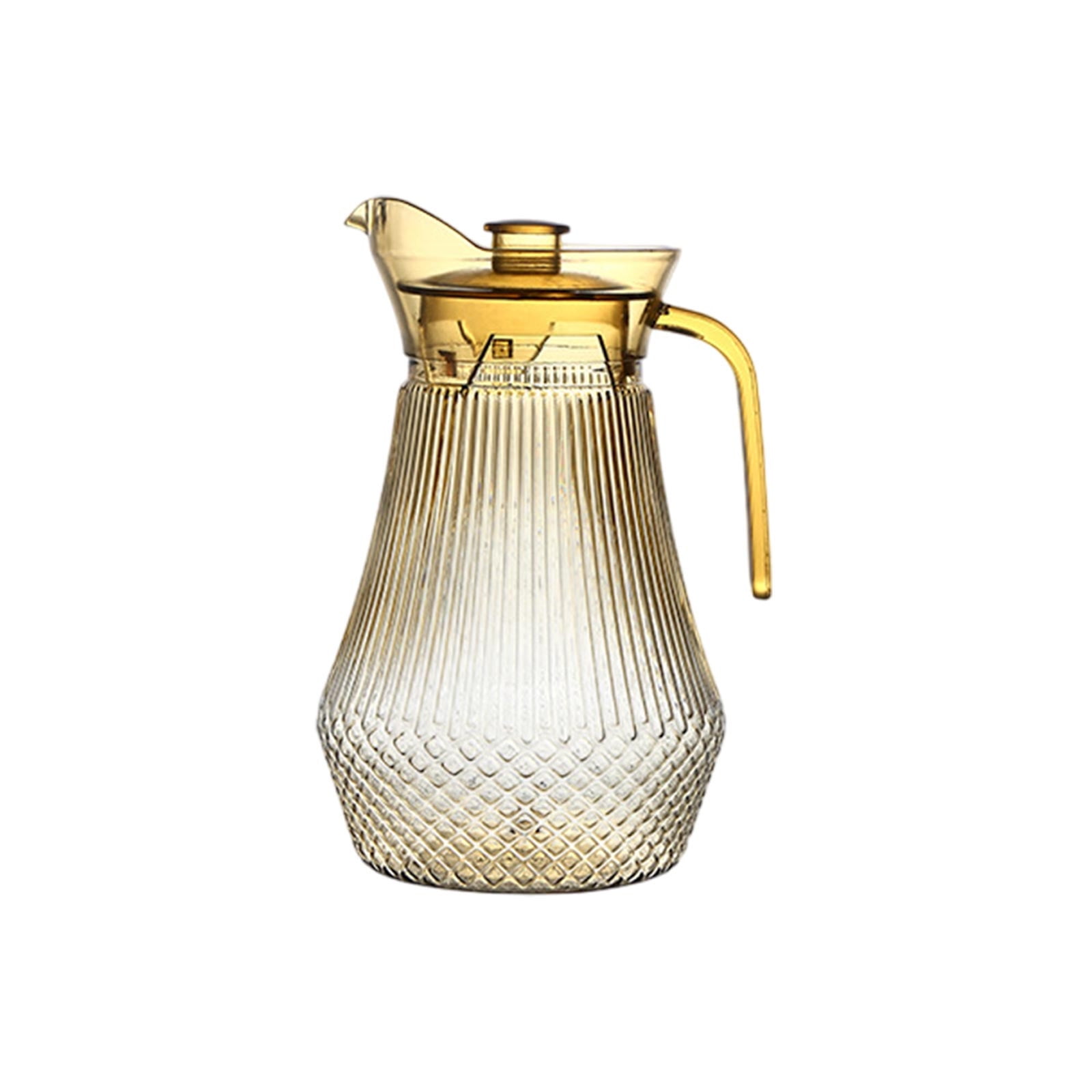 Cinvoph 1.5L Plastic Pitchers with Lids Rhombic-Striped Summer Water ...