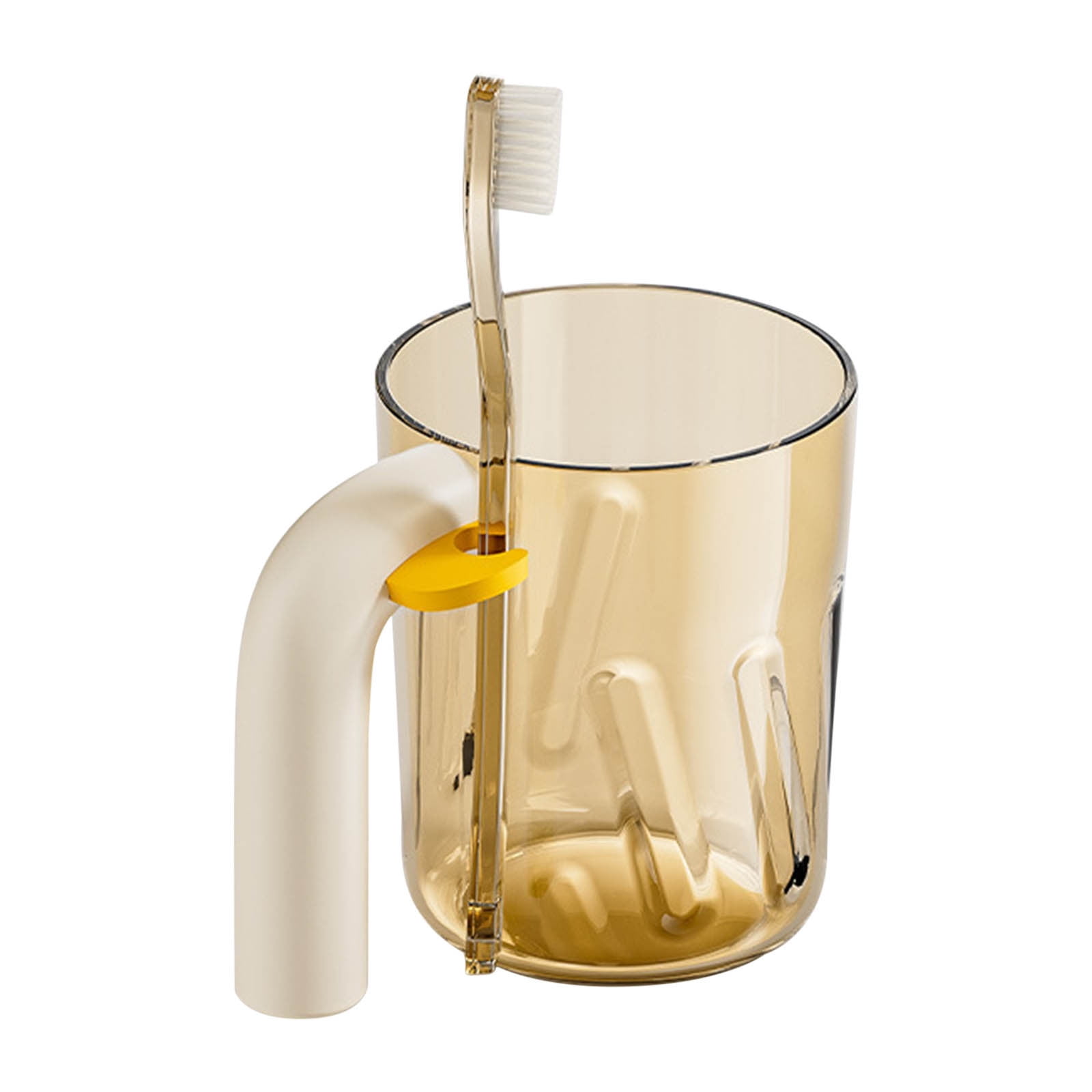 Cinvoph 12oz Toothbrush Cup with Handle Decorative Clear Mouthwash ...