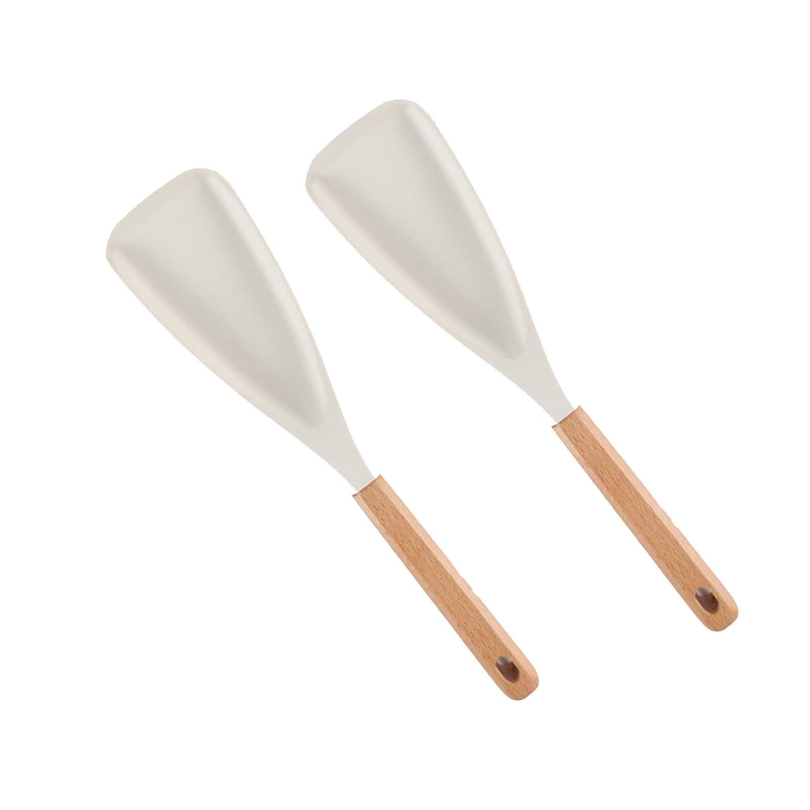 Cinvoph 2pcs Cooking Spoon with Wooden Handle Nonstick Cookwares for ...