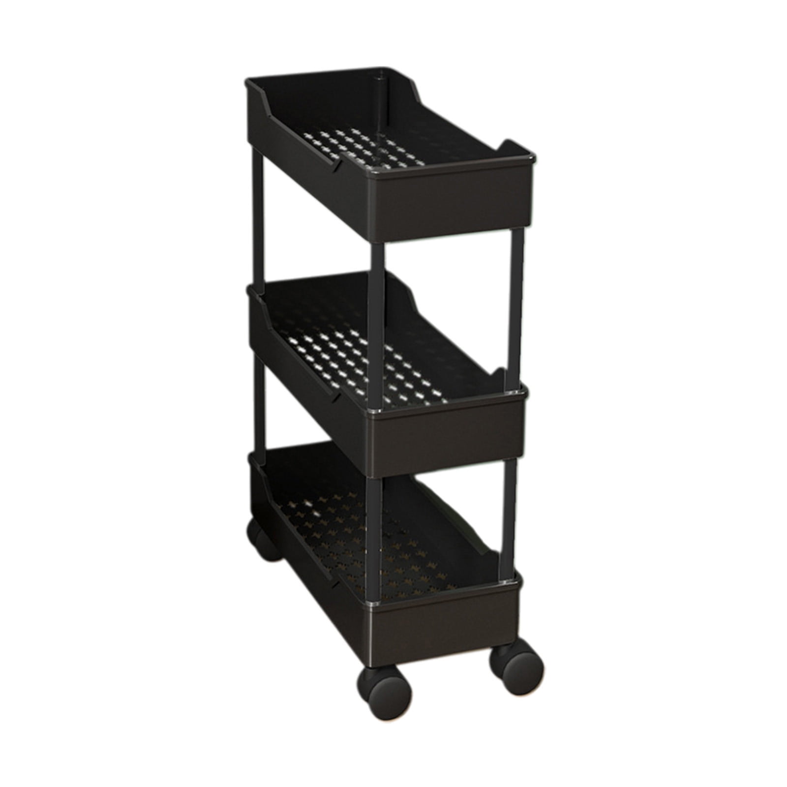 Cinvoph 3-Tier Slim Shelving Storage Rack with Wheels Mobile Unit for ...