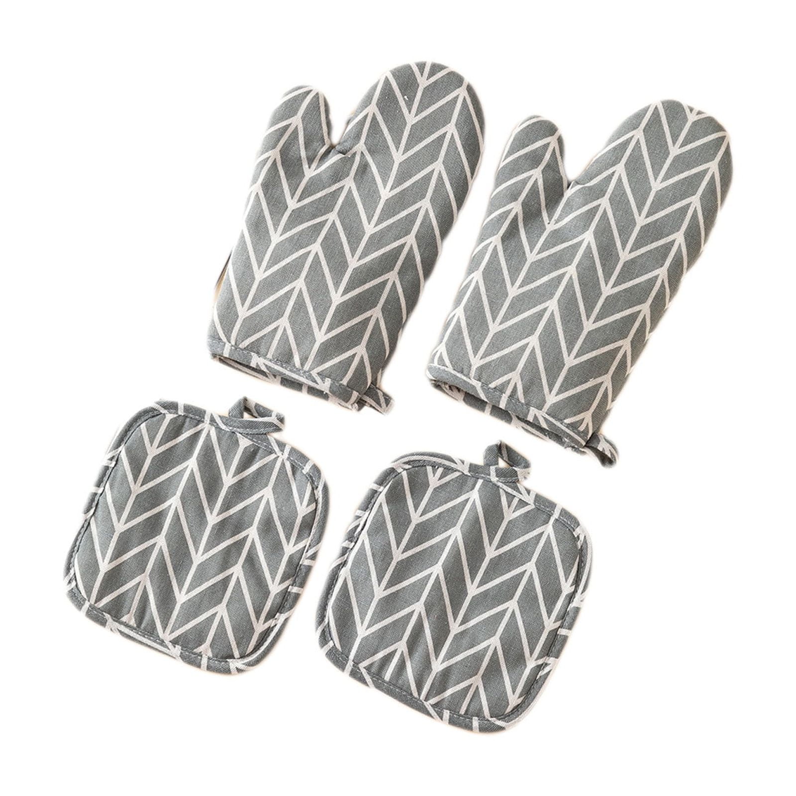Cinvoph 4 Pack Kitchen Microwave Mitts and Pot Supports Set 500 Degrees ...