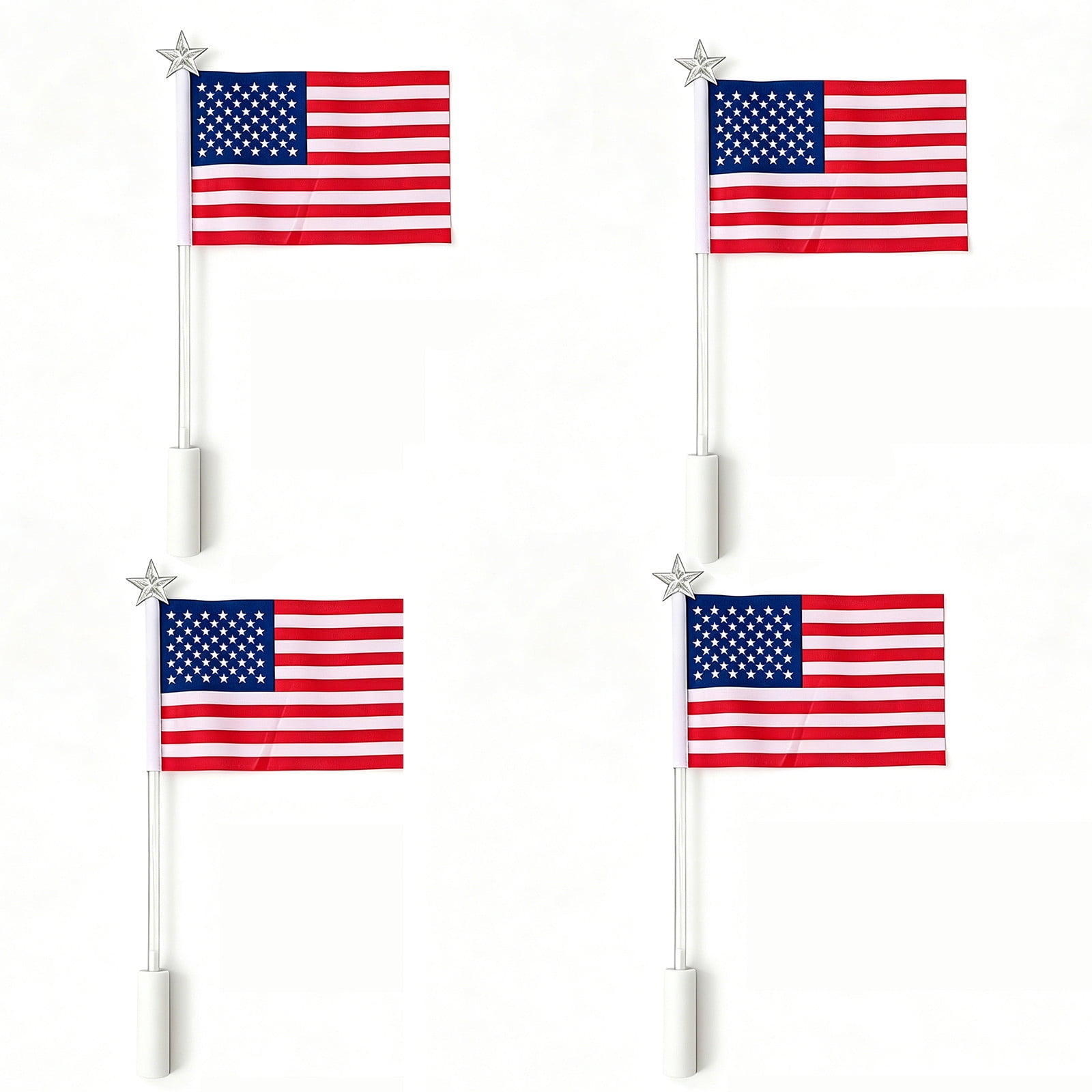 Cinvoph 4th of July 3pcs LED Light Up Hand Flags, American Independence ...