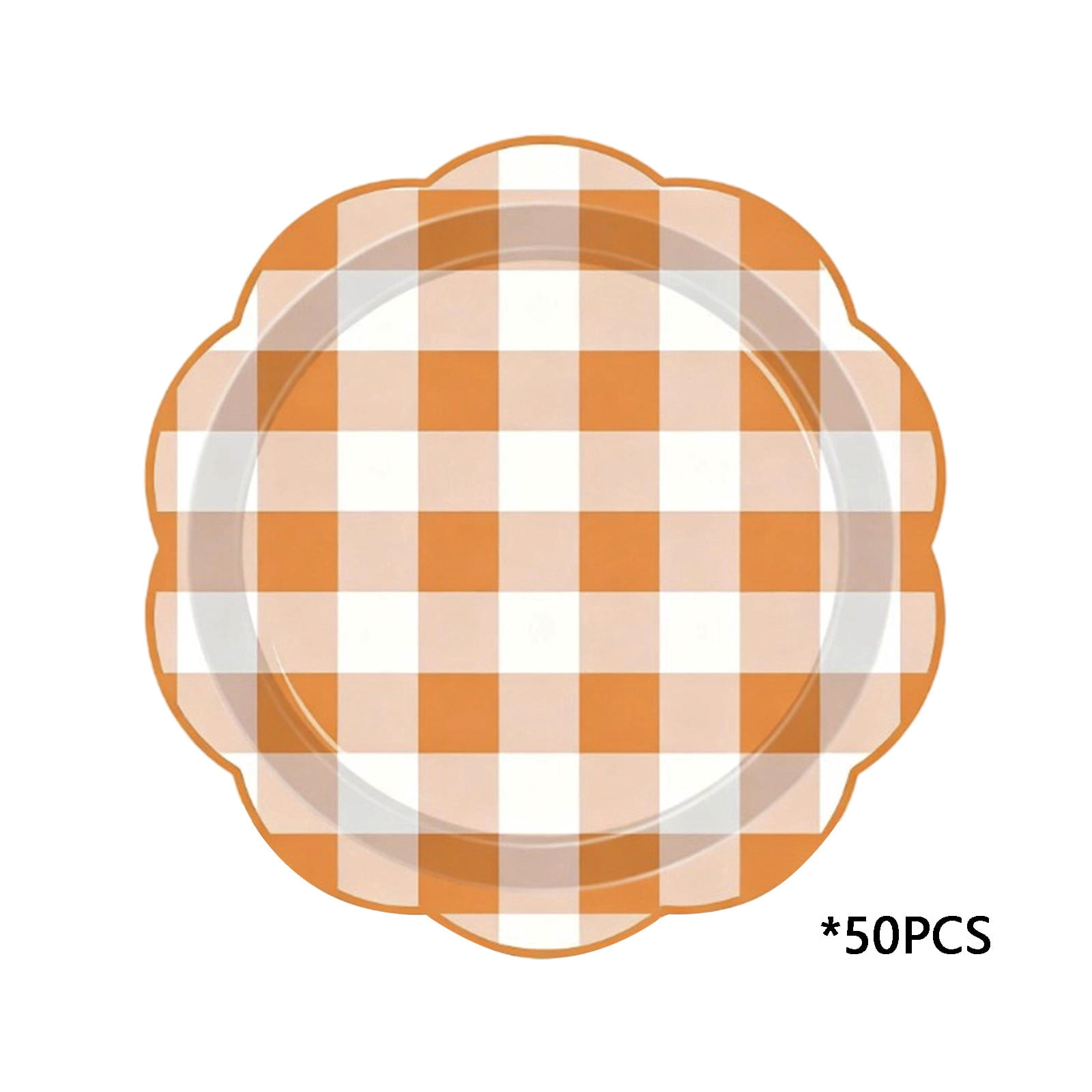 Cinvoph 50pcs Disposable Plates Plaid Dinnerware - Plaid Rustic Dishes ...