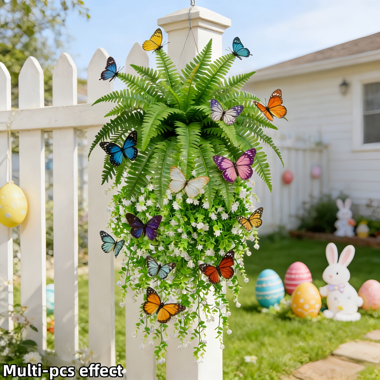 Cinvoph Artificial Hanging Greenery Realistic Boston Leaves Camellia ...